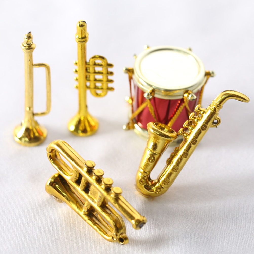 COSMOBETTY 1 Set Mini Plastic Musical Instrument Model Golden for ...