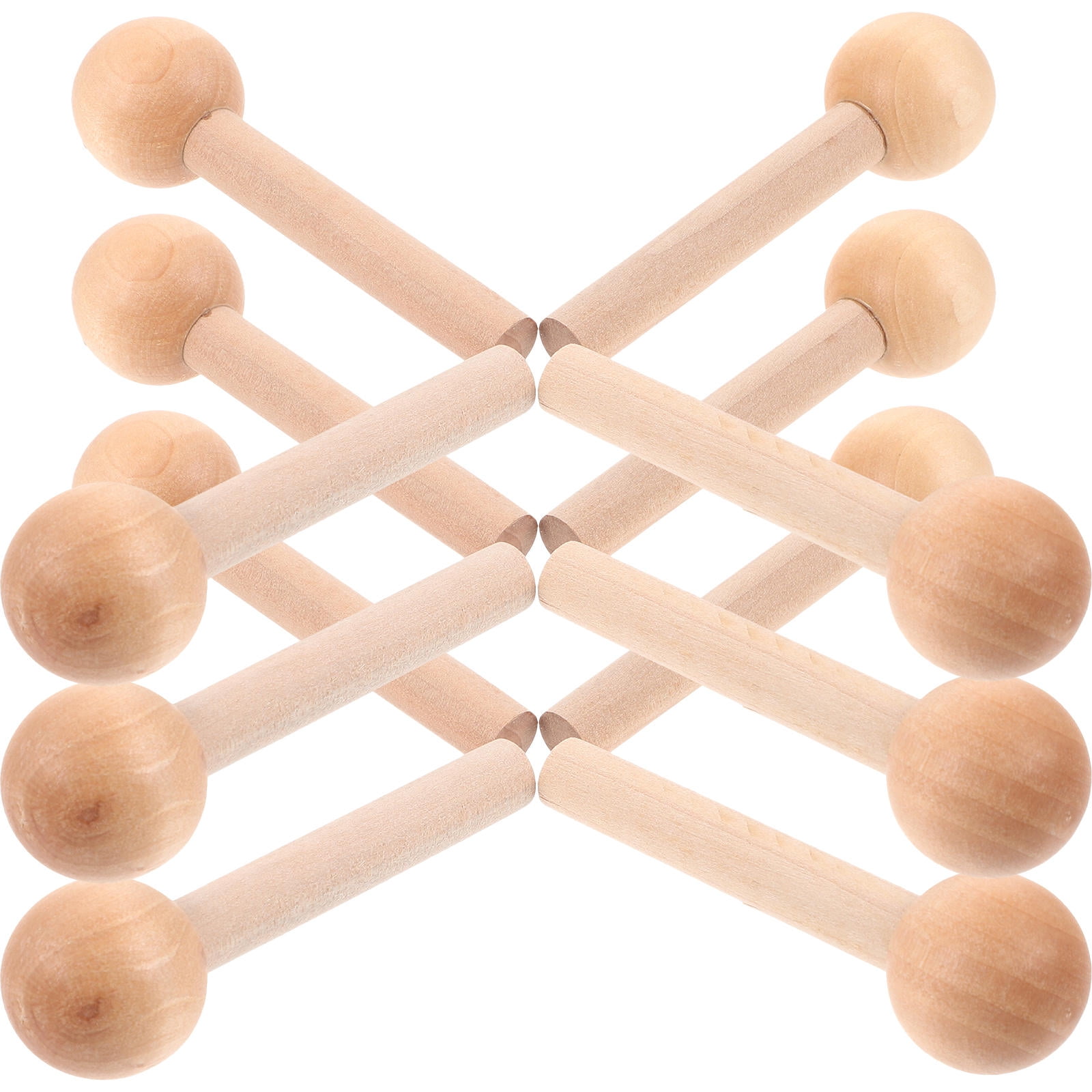 COSMOBETTY 10Pcs Wooden Pegs for Peg Board Organizer Light Yellow Round ...