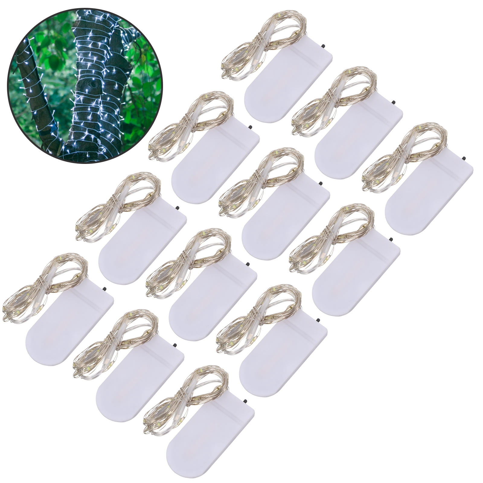 COSMOBETTY 12Pcs String Light Assorted Color 2m Copper Wire For Indoor ...
