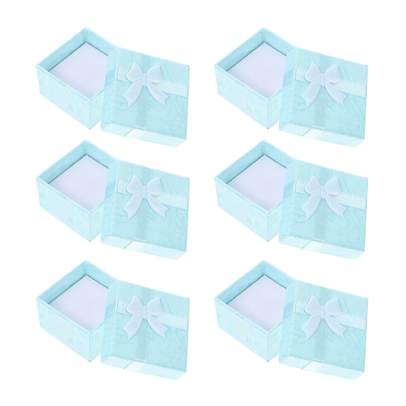COSMOBETTY 16Pcs Engagement Ring Storage Case Square Sky-Blue Paper ...