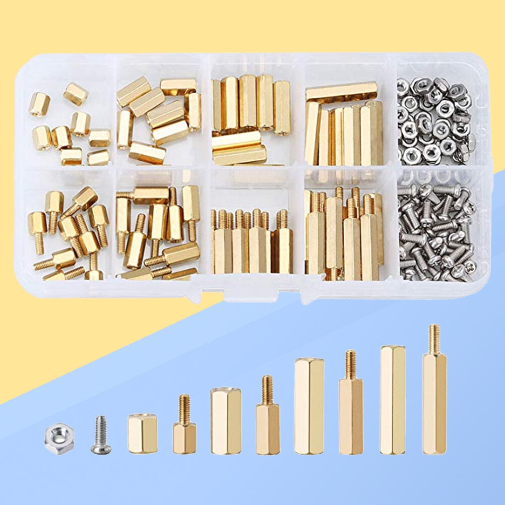 COSMOBETTY 180Pcs Copper Column Screw Nut Combination Set Stainless ...