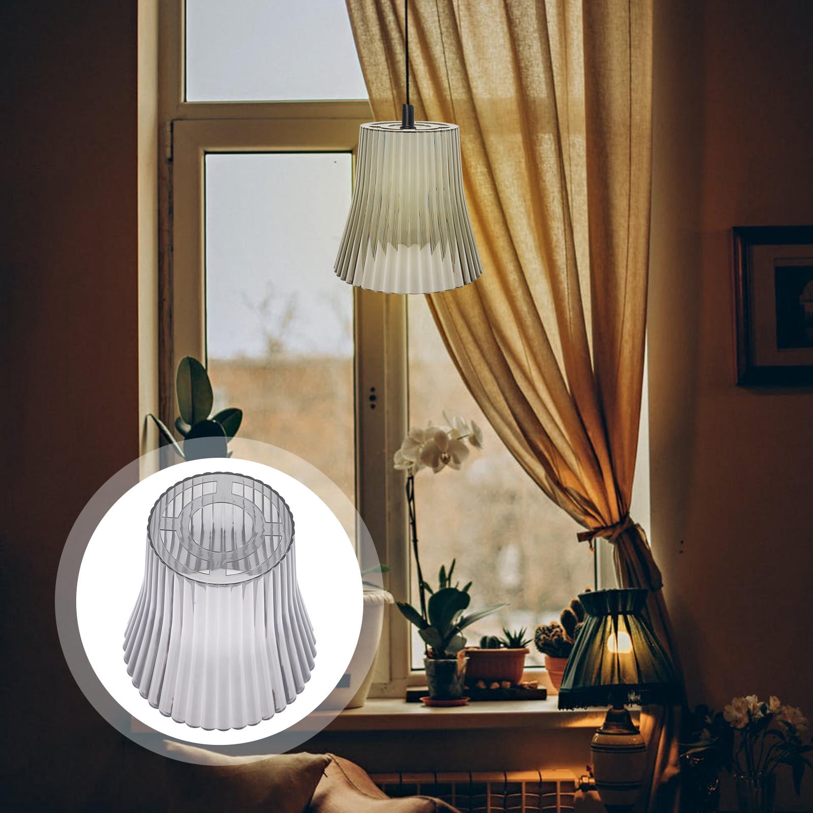 COSMOBETTY 1Pack Black Acrylic Lampshade for Pendant Shade Replacement ...
