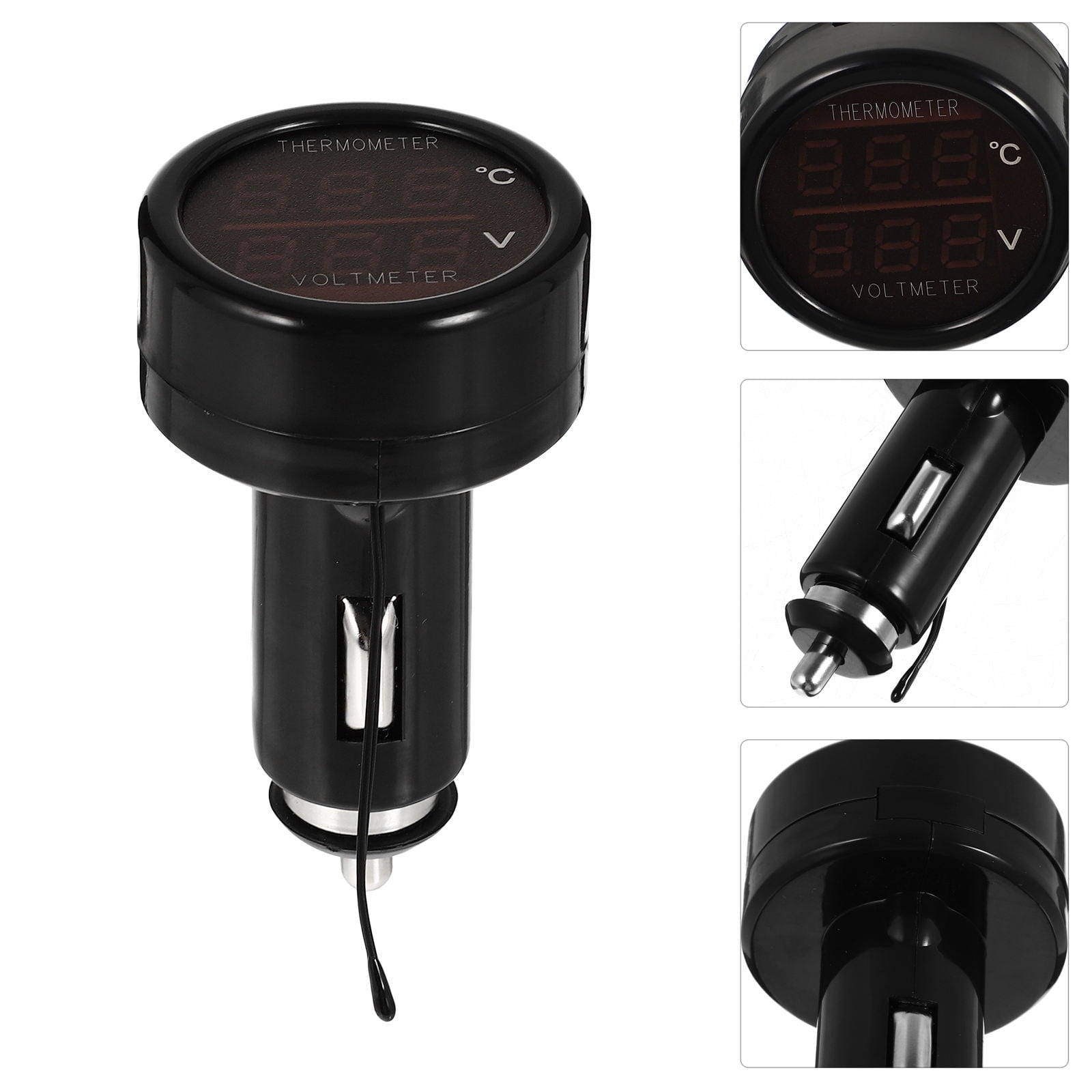 COSMOBETTY 1Pack Car Cigarette Lighter Voltmeter Temperature Gauge ...