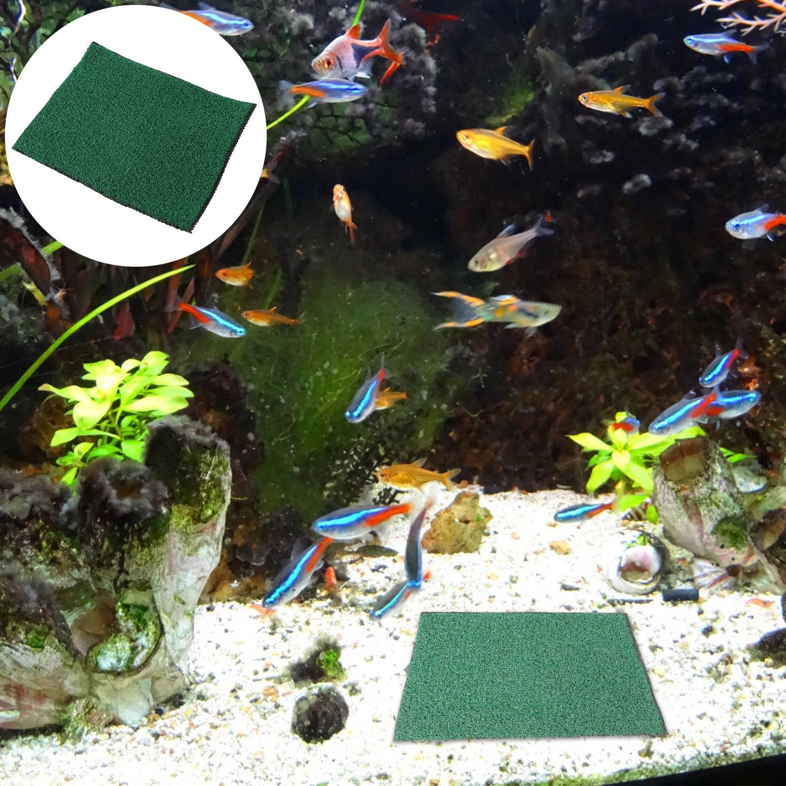 COSMOBETTY 1Pack Fish Tank Fake Plants Green PP Material for Aquatic ...