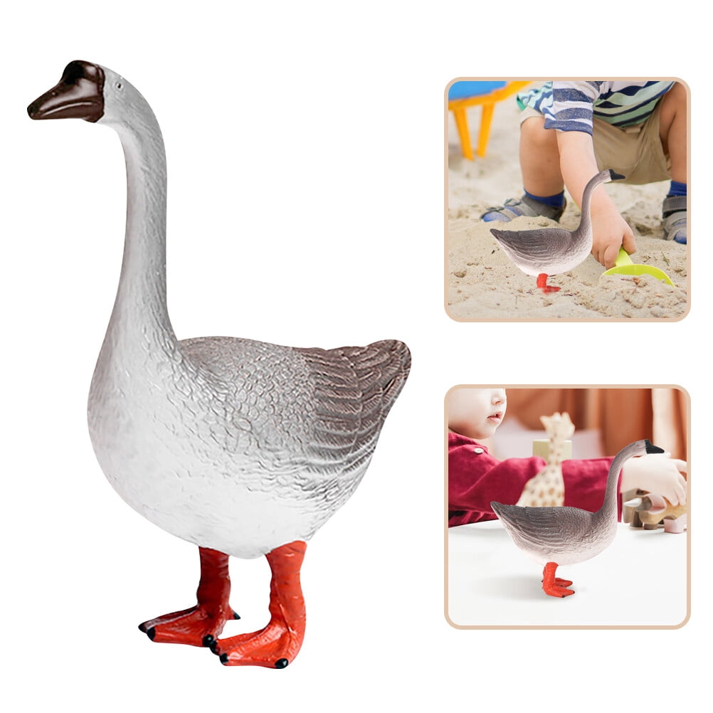 COSMOBETTY 1Pack Goose Statue Miniature Plastic Grey Realistic Design ...