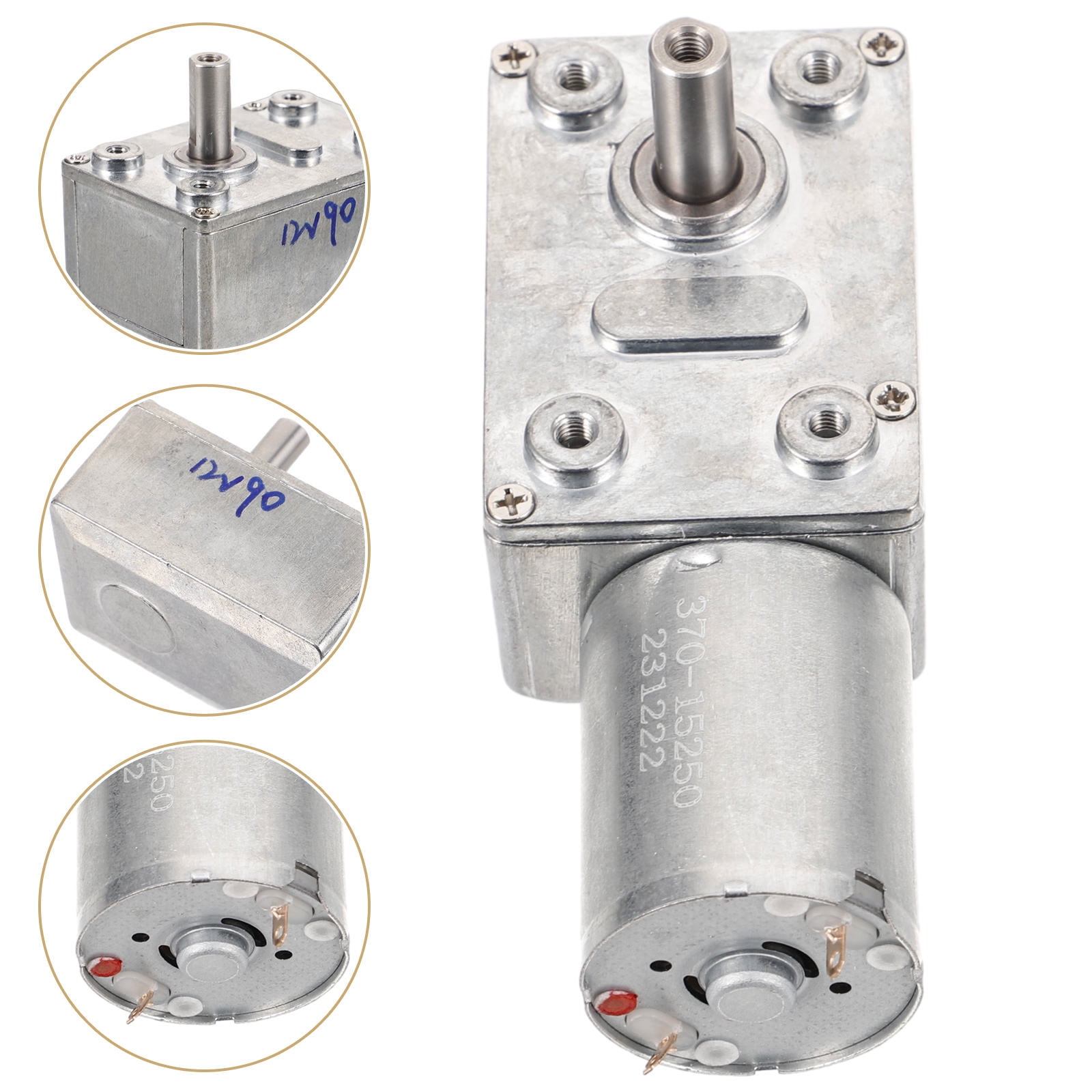 COSMOBETTY 1Pack Worm Gear Reducer Copper Zinc Alloy Diy Machine Motor High Torque Output ...