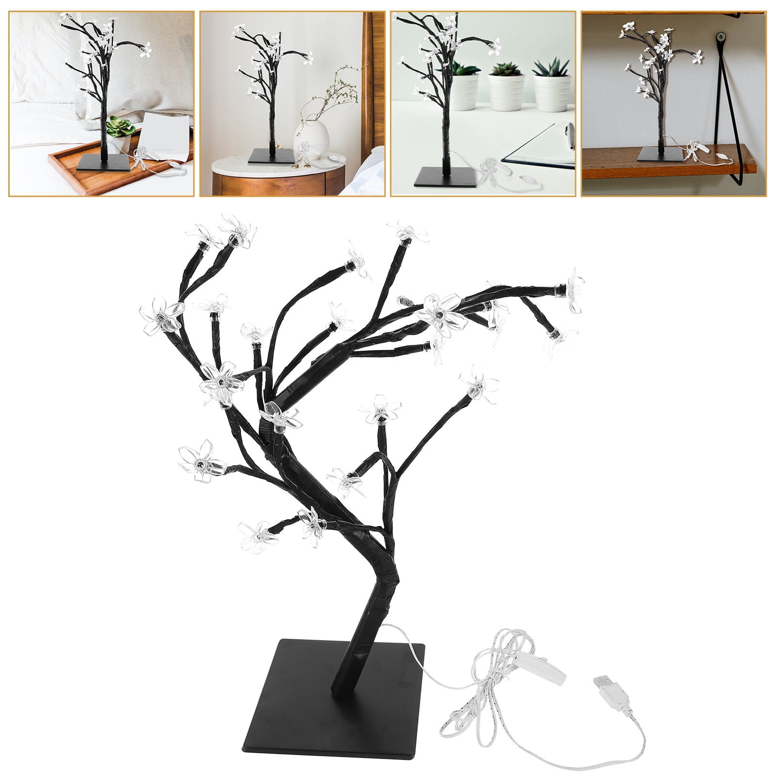 COSMOBETTY 1Pc Fiber Optic Tree Lamp Shape PVC and LED Material for ...