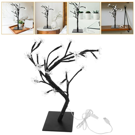 COSMOBETTY 1Pc Fiber Optic Tree Lamp Shape PVC and LED Material for ...