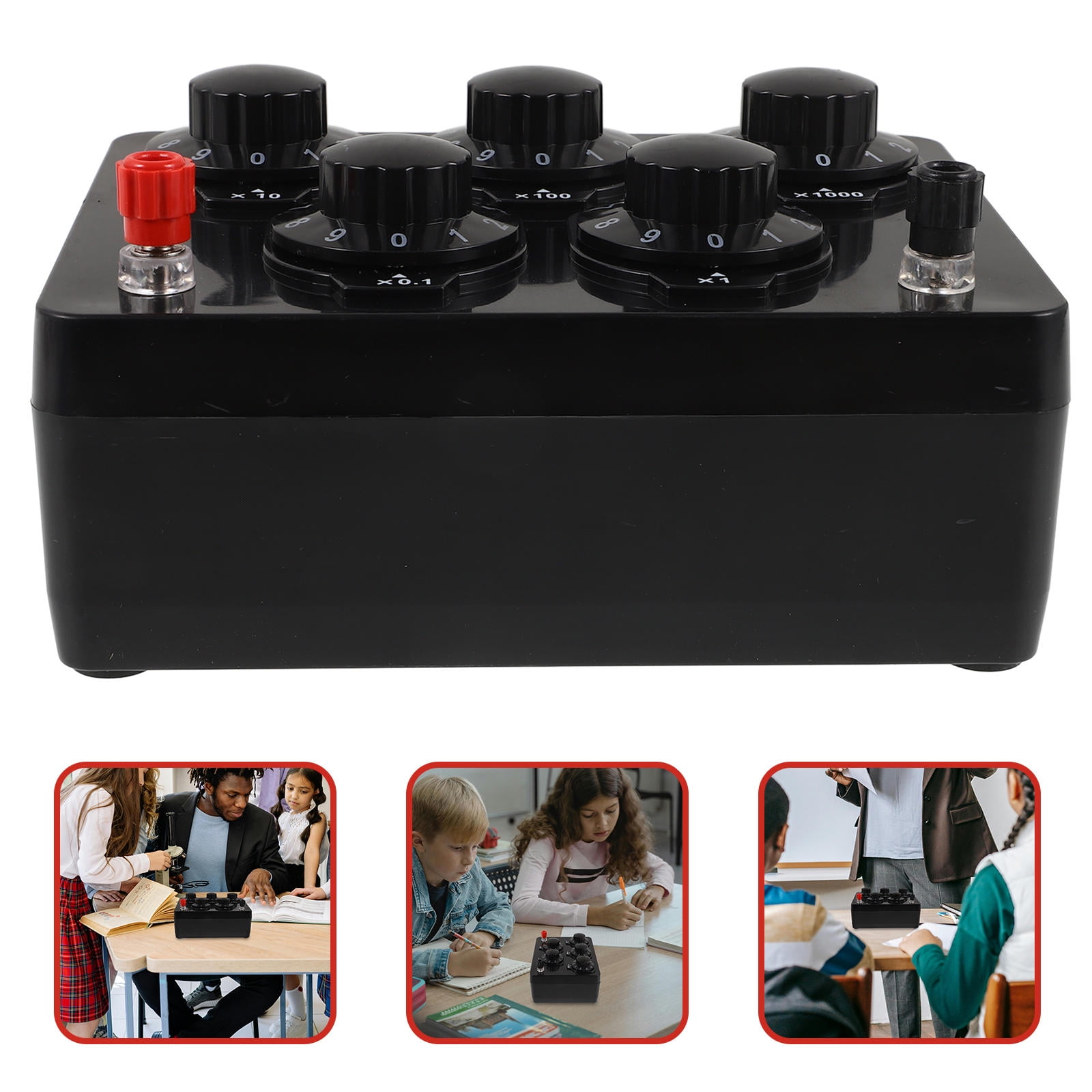 COSMOBETTY 1Pcs Black Plastic Adjustable Resistance Box For Physics ...