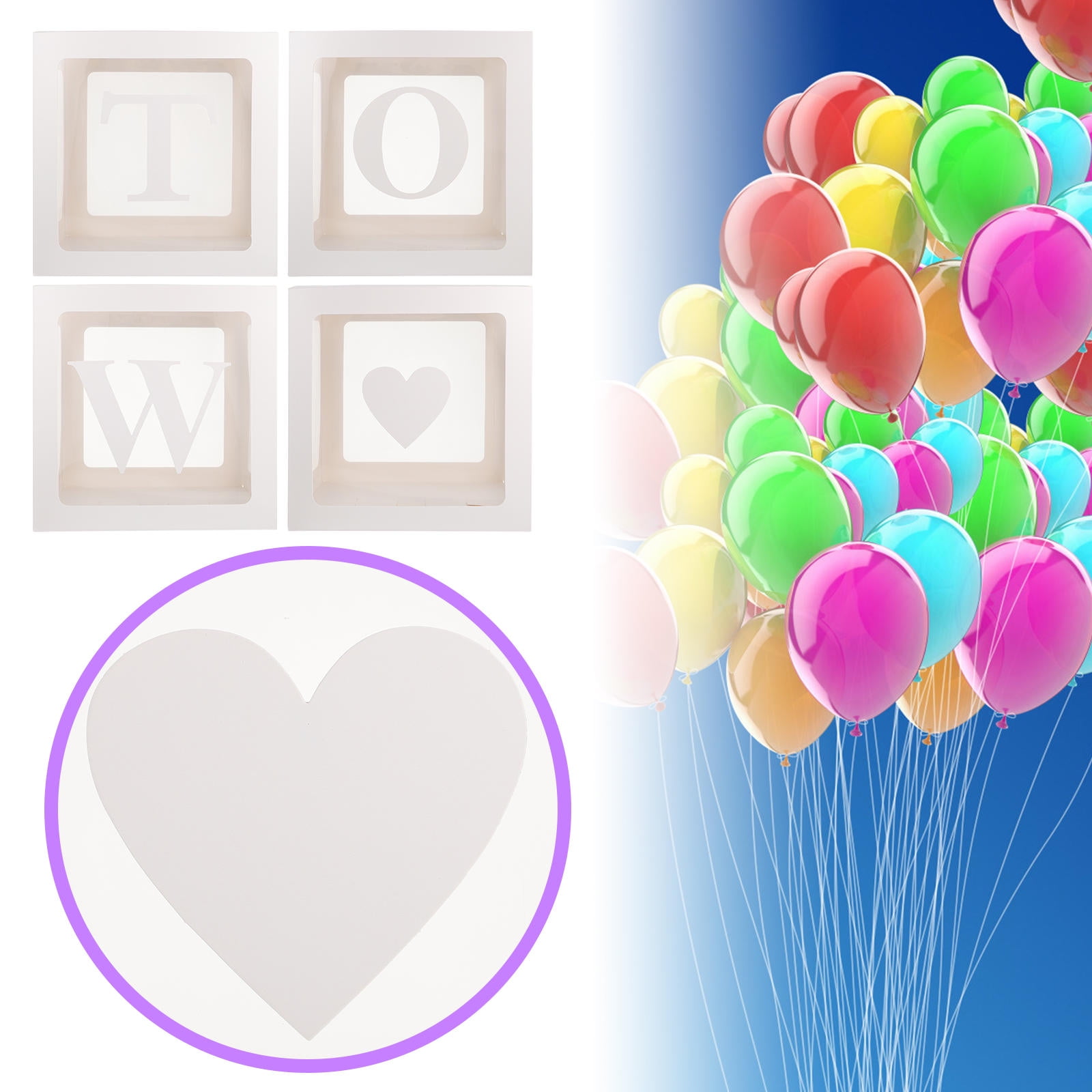 COSMOBETTY 1Set Balloon Box In White 30X30X30Cm For Baby Birthday Party ...