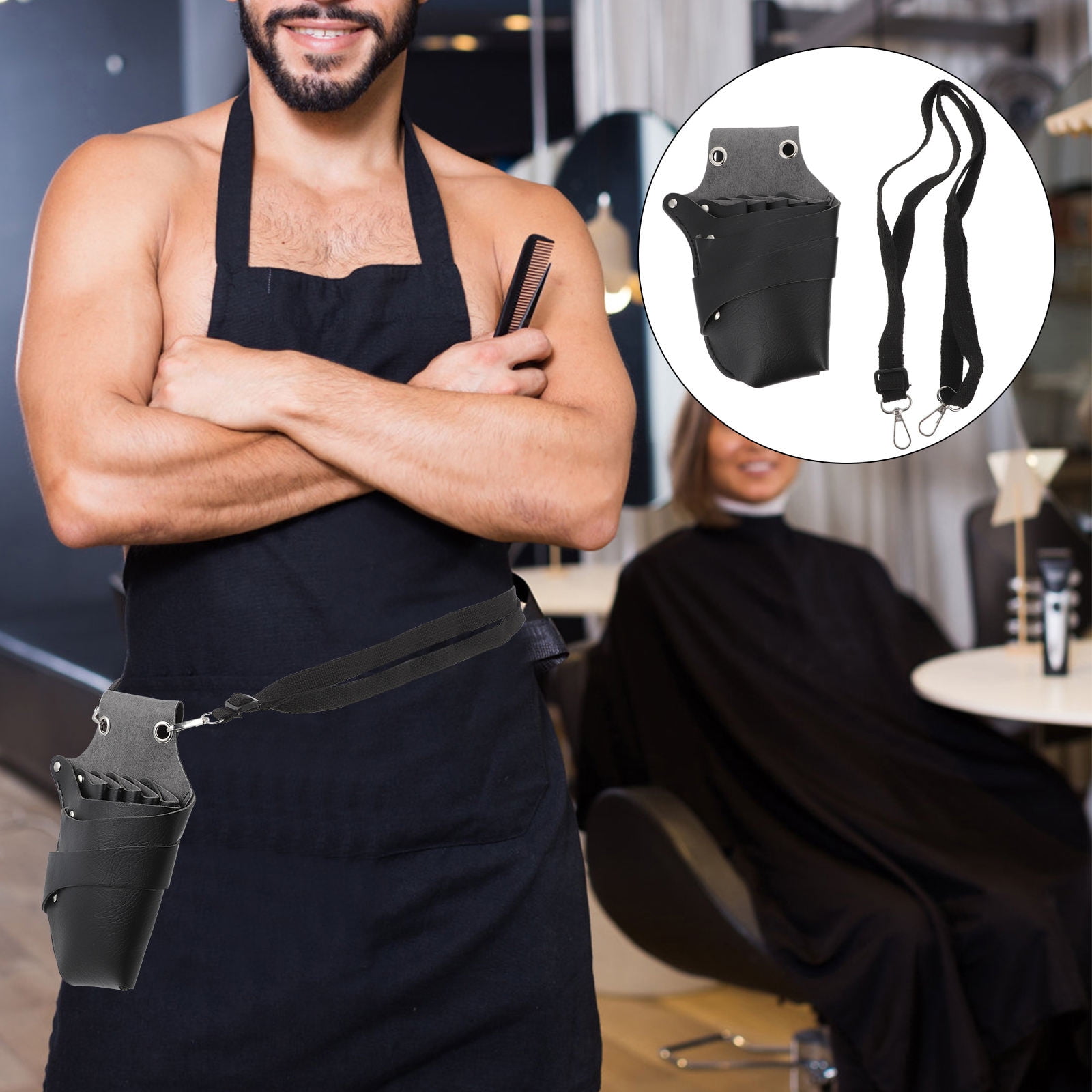 COSMOBETTY 1Set Barber Belt Pouch 9X6X1In Hairdressing Pouch for ...