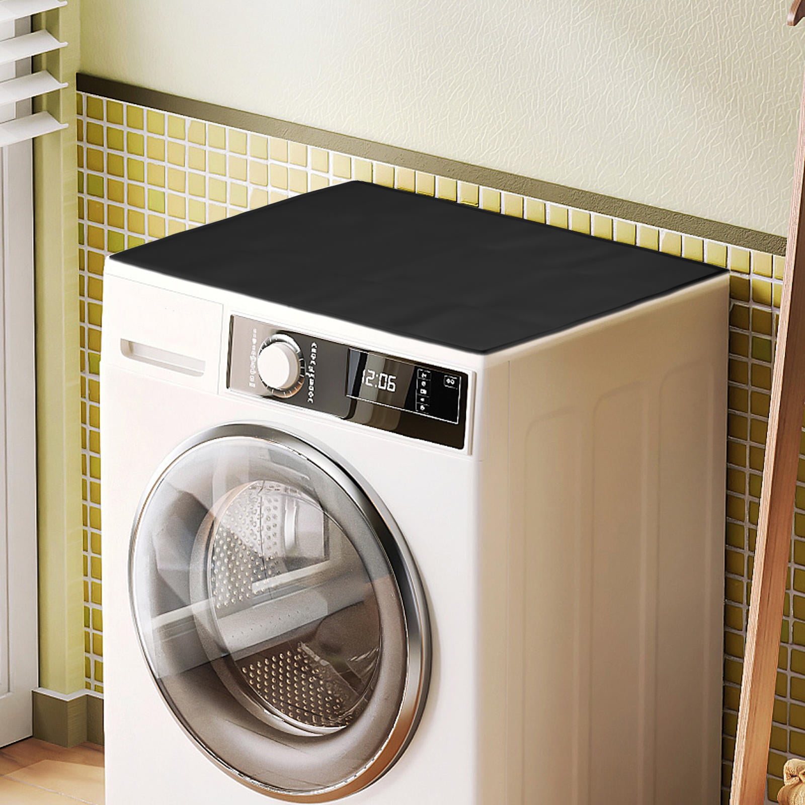 COSMOBETTY 1Set Black Silicone Washer and Dryer Top Protector Mat for ...