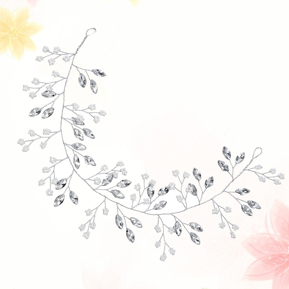 COSMOBETTY 1Set Circular Rhinestone Headband Silver Alloy Pearl Bridal Hair Accessory for ...