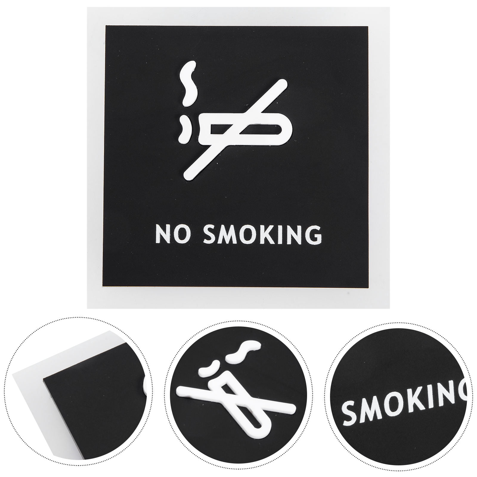 COSMOBETTY 1Set No Smoking Indicator Acrylic Signage Black Square for ...