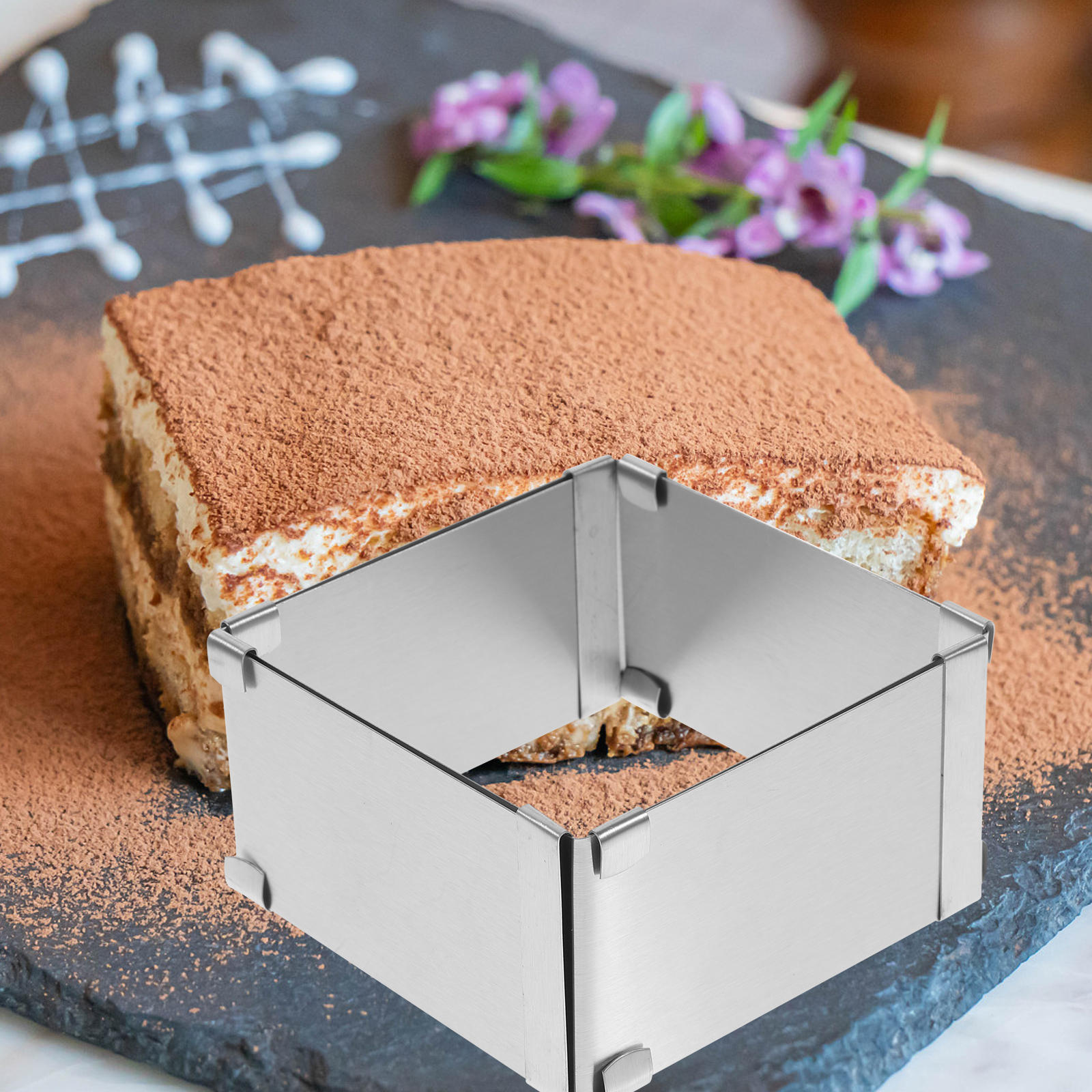 COSMOBETTY 1Set Square Mousse Mold Stainless Steel Baking Tool Home ...
