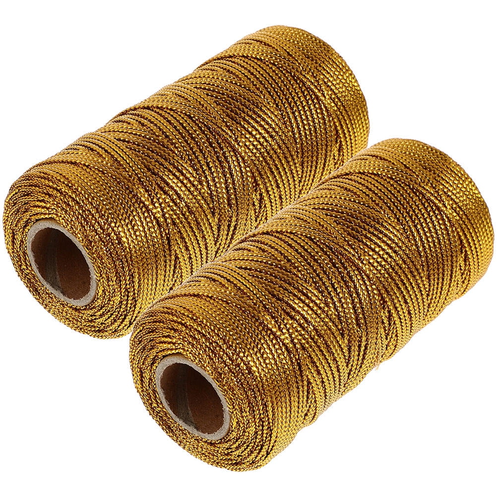 COSMOBETTY 2 Rolls Diy Ropes Golden 100m Roll 1.5mm Diameter Packing ...