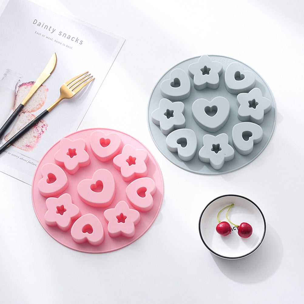 COSMOBETTY 2Pcs Silicone Heart Star Baking Mould Fondant Cake Molds for ...