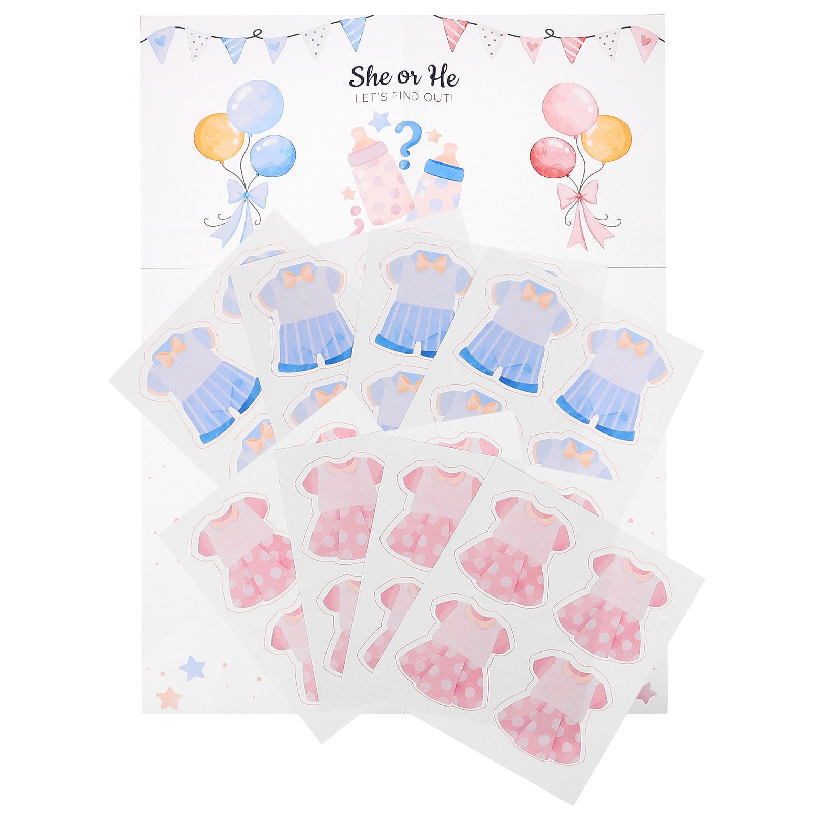 COSMOBETTY 32Set Gender Reveal Decorations with Digital Printing ...