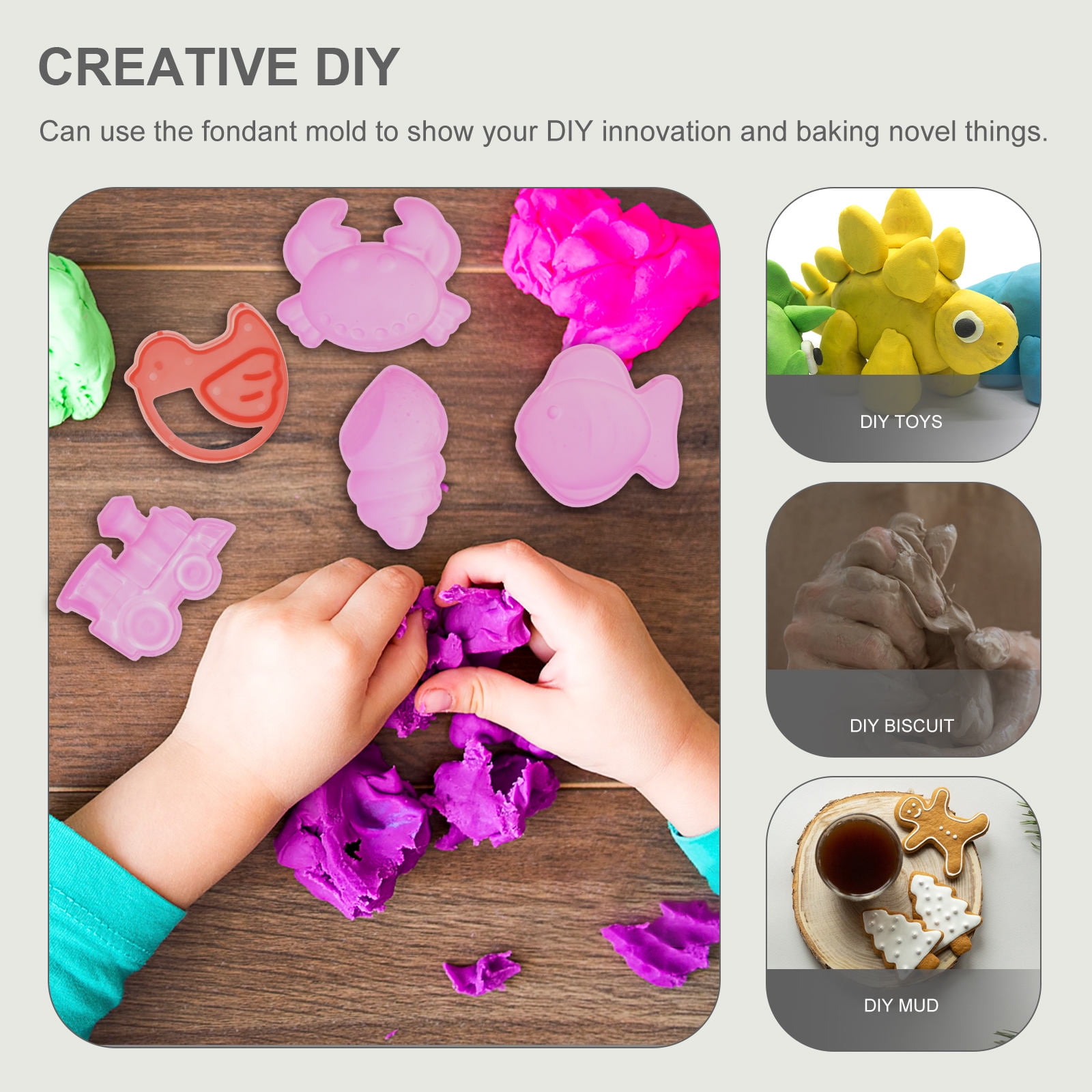 COSMOBETTY 35Pcs Kid Toys Diy Plasticine Molds Cartoon Shapes For ...
