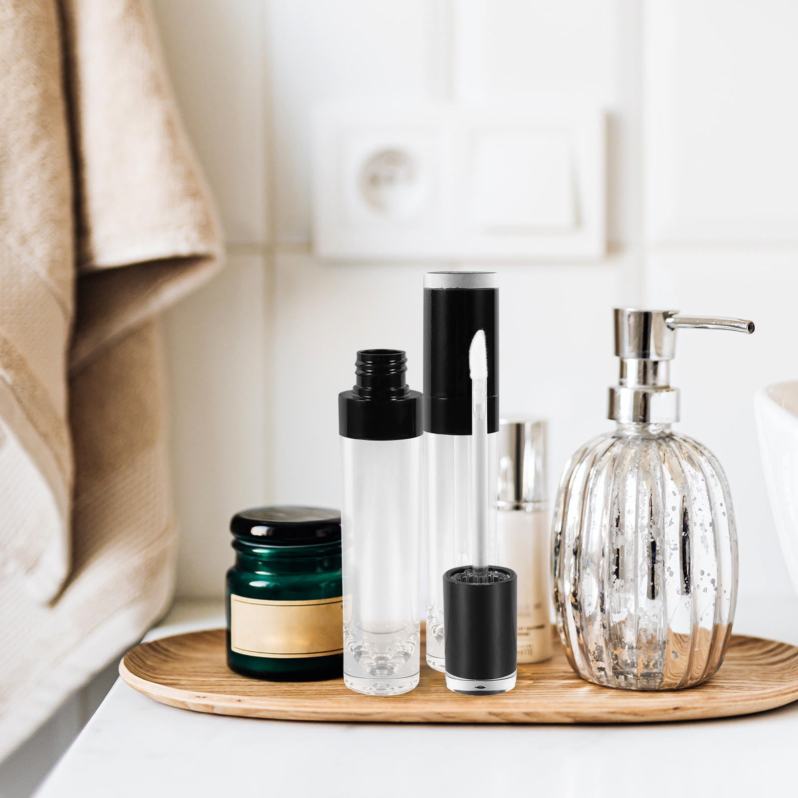 COSMOBETTY 4Pcs Lipstick Containers Empty Tube Black Plastic For Women ...