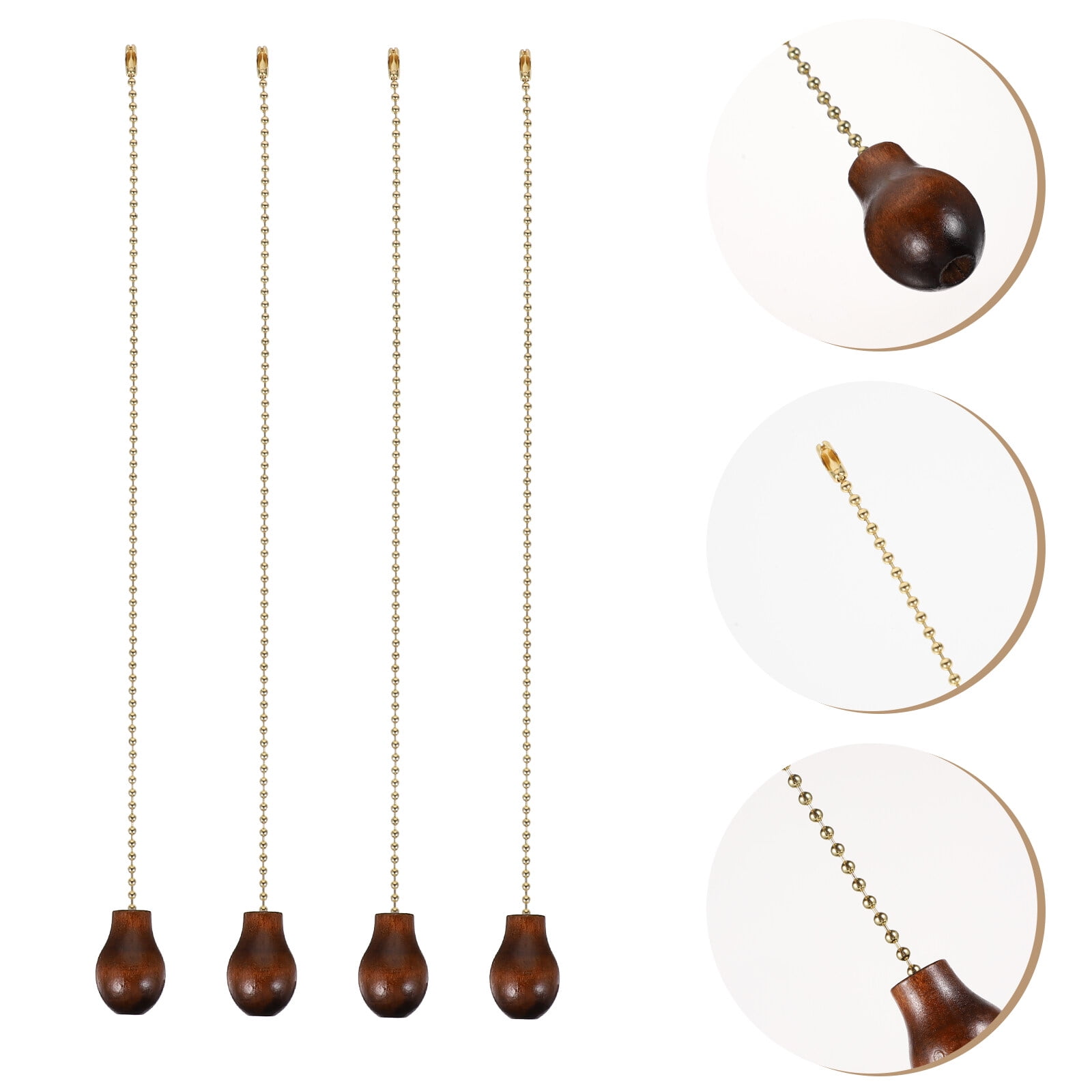 COSMOBETTY 4Set Ceiling Fan Chain Pulls Decorative in Dark Brown Wood ...