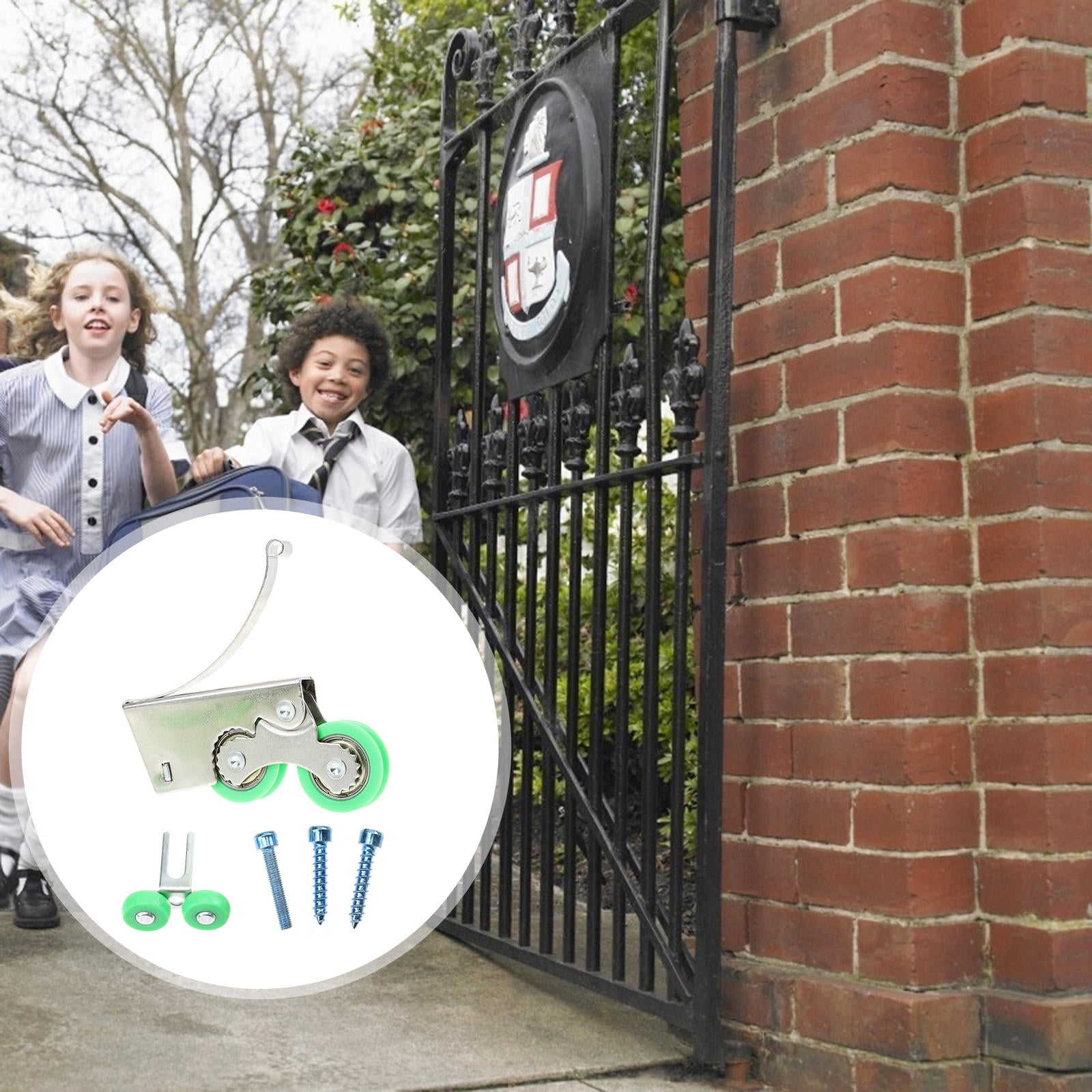 COSMOBETTY 4Set Track Wheel Sliding Door Runners Green Silver Iron ...