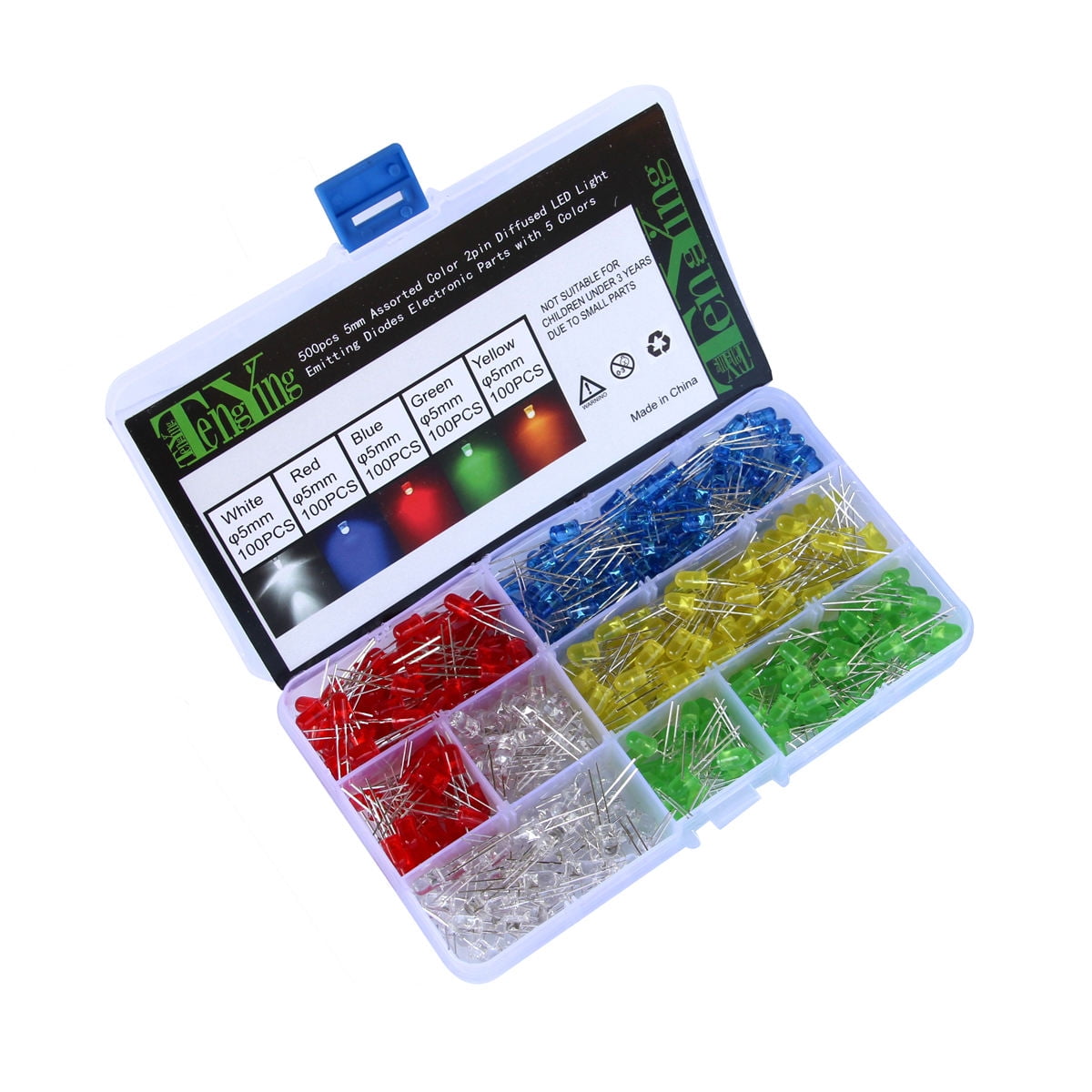 COSMOBETTY 500Pcs Pre-Wired Diffused Led Diodes Metal Round For Car ...