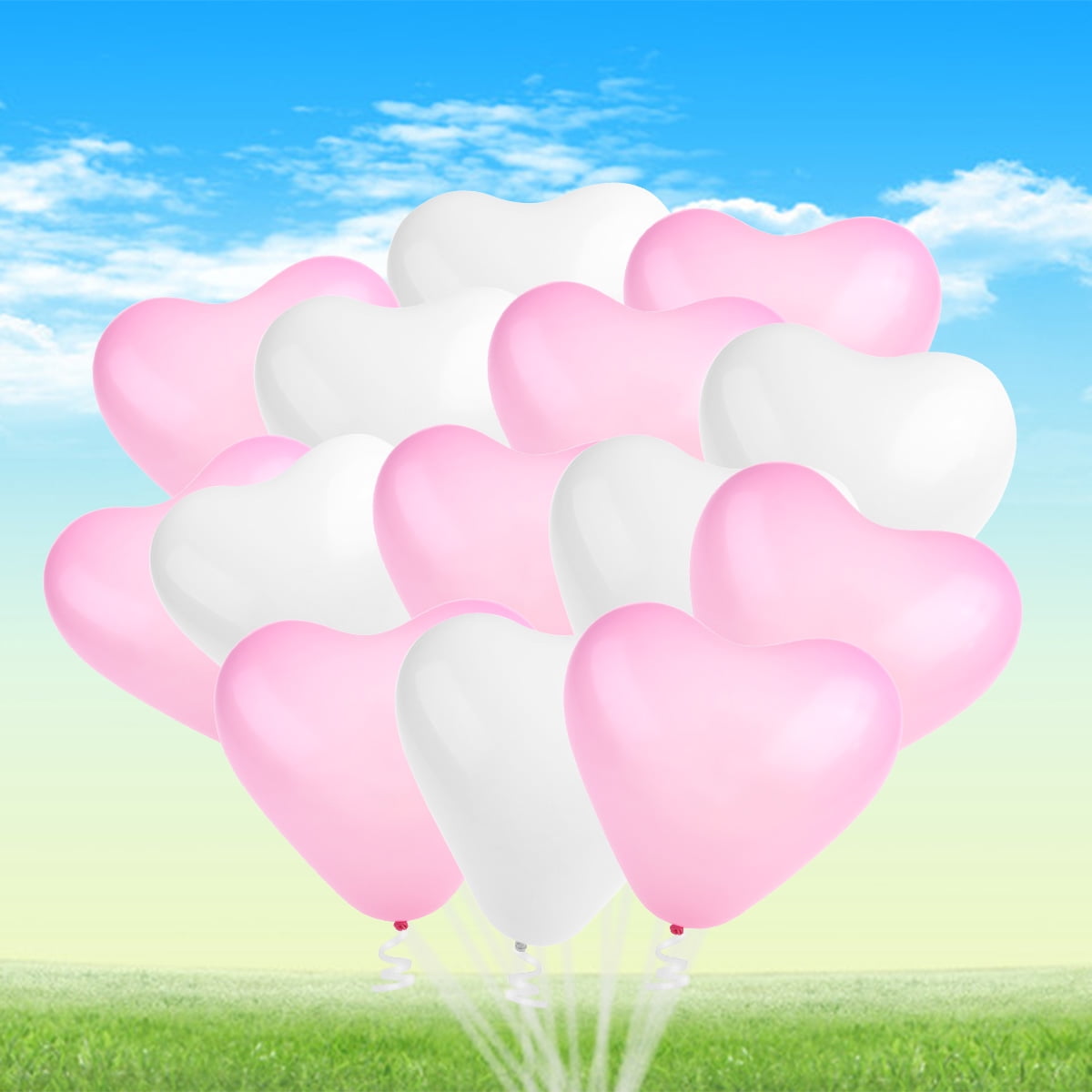 COSMOBETTY 50Pcs 10Inch Heart Shape Latex Balloons Simple Design For ...