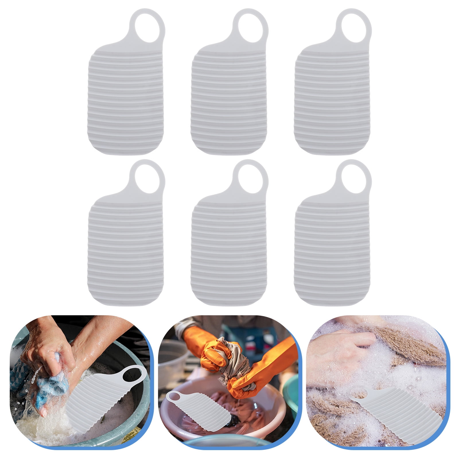 COSMOBETTY 6Pack Hand Washing Board for Clothes and Underwear Grey ...