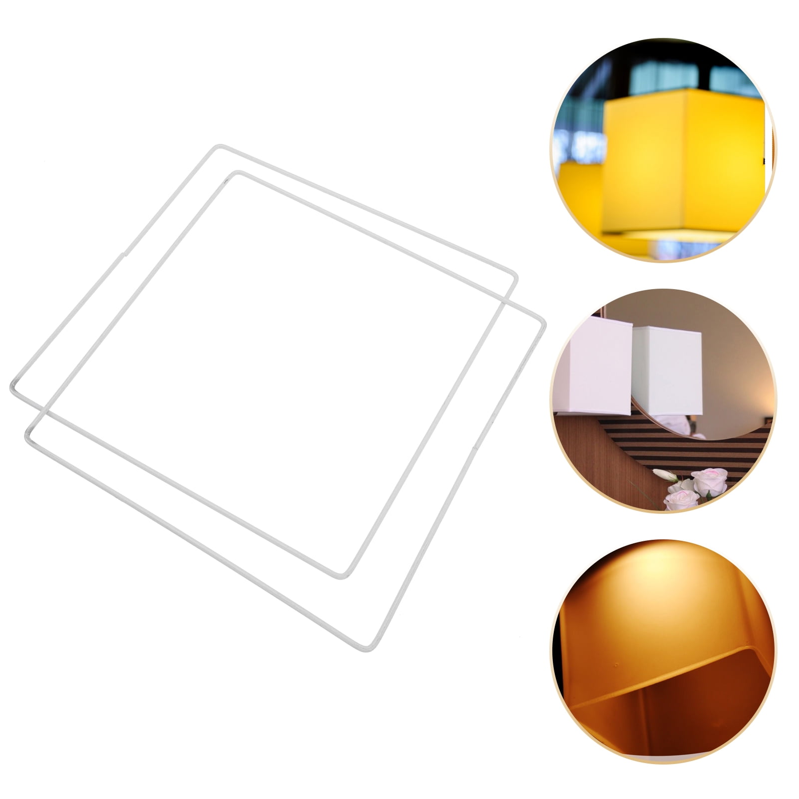 COSMOBETTY 9.8x9.8in 2Set Simple Structure Iron Wire Lampshade Frame ...