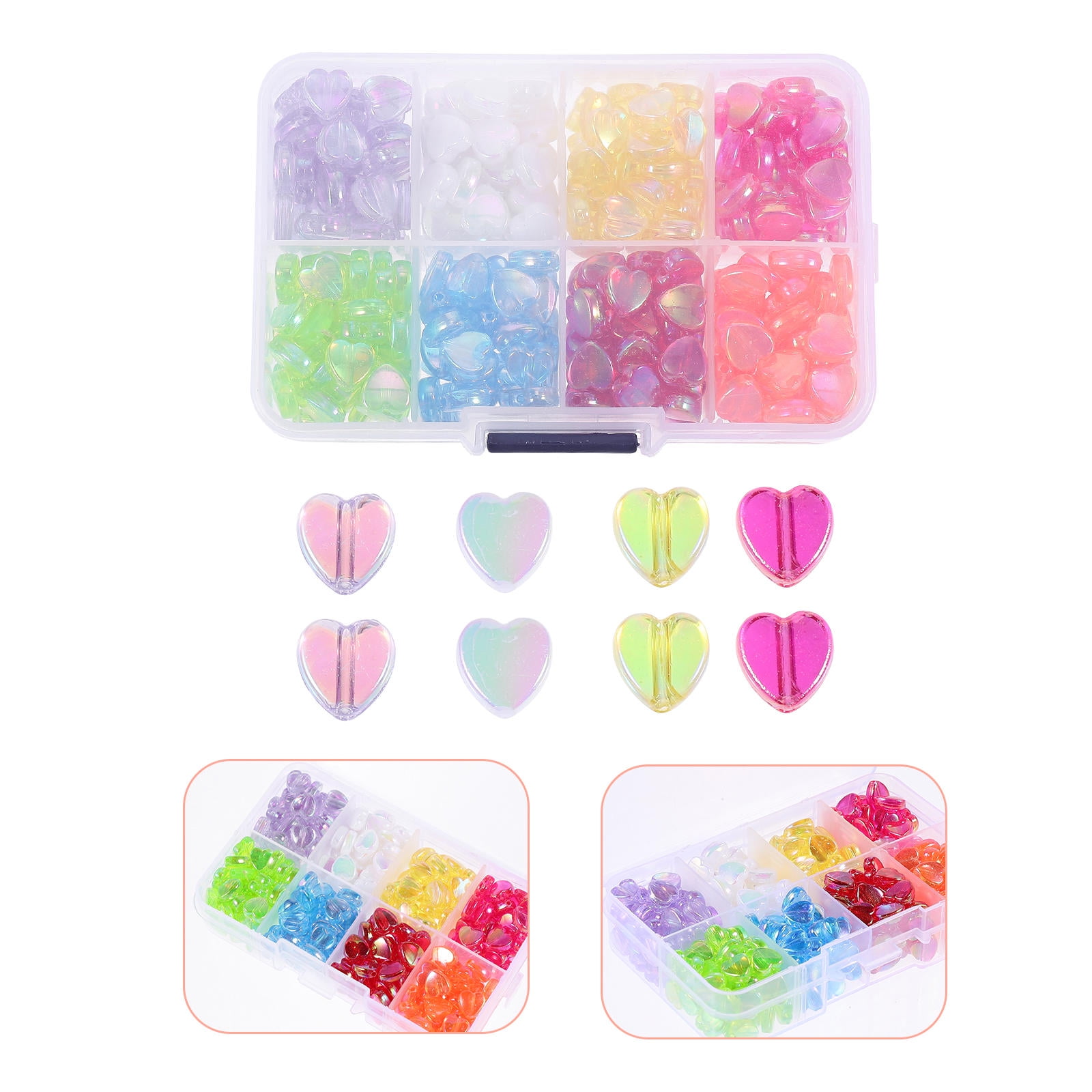 COSMOBETTY About 320pcs Heart Shape Beads Acrylic Loose Beads for ...