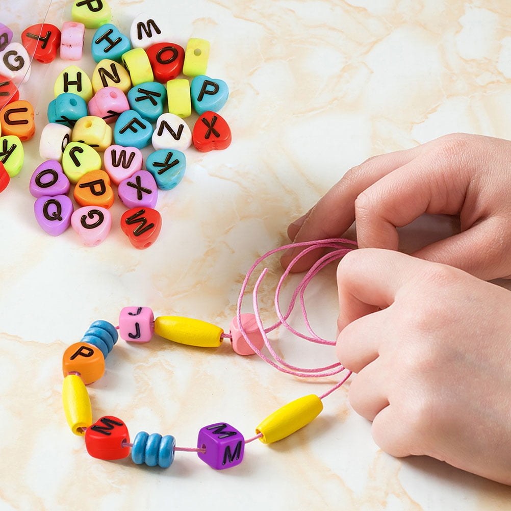 COSMOBETTY Assorted Color Plastic Letter Beads for DIY Jewelry Making ...