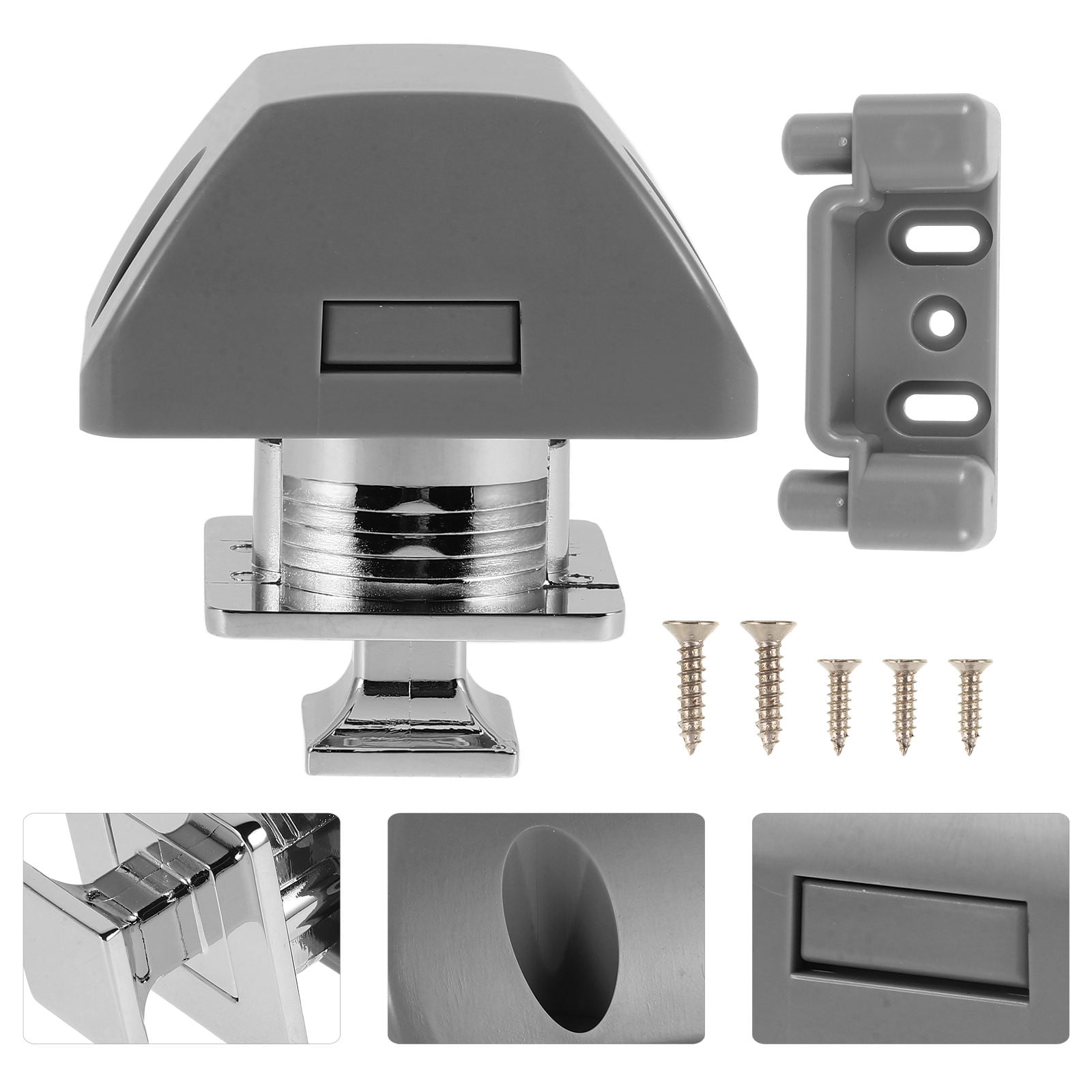 COSMOBETTY Cabinet Latch Locks Push Button Lock Engineering Plastic 1 ...