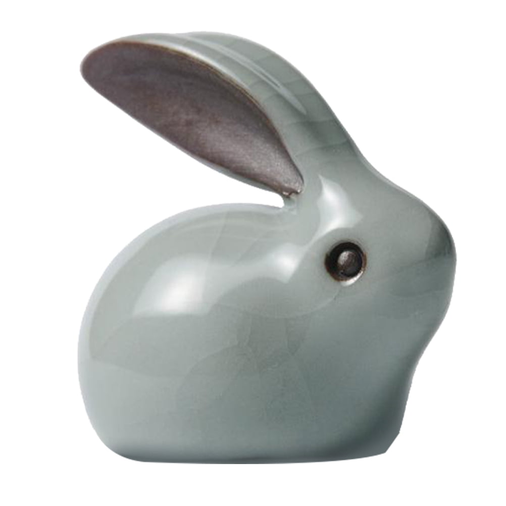 COSMOBETTY Ceramic Rabbit Ornament for Home Decor Dark Grey 1pc 3D ...