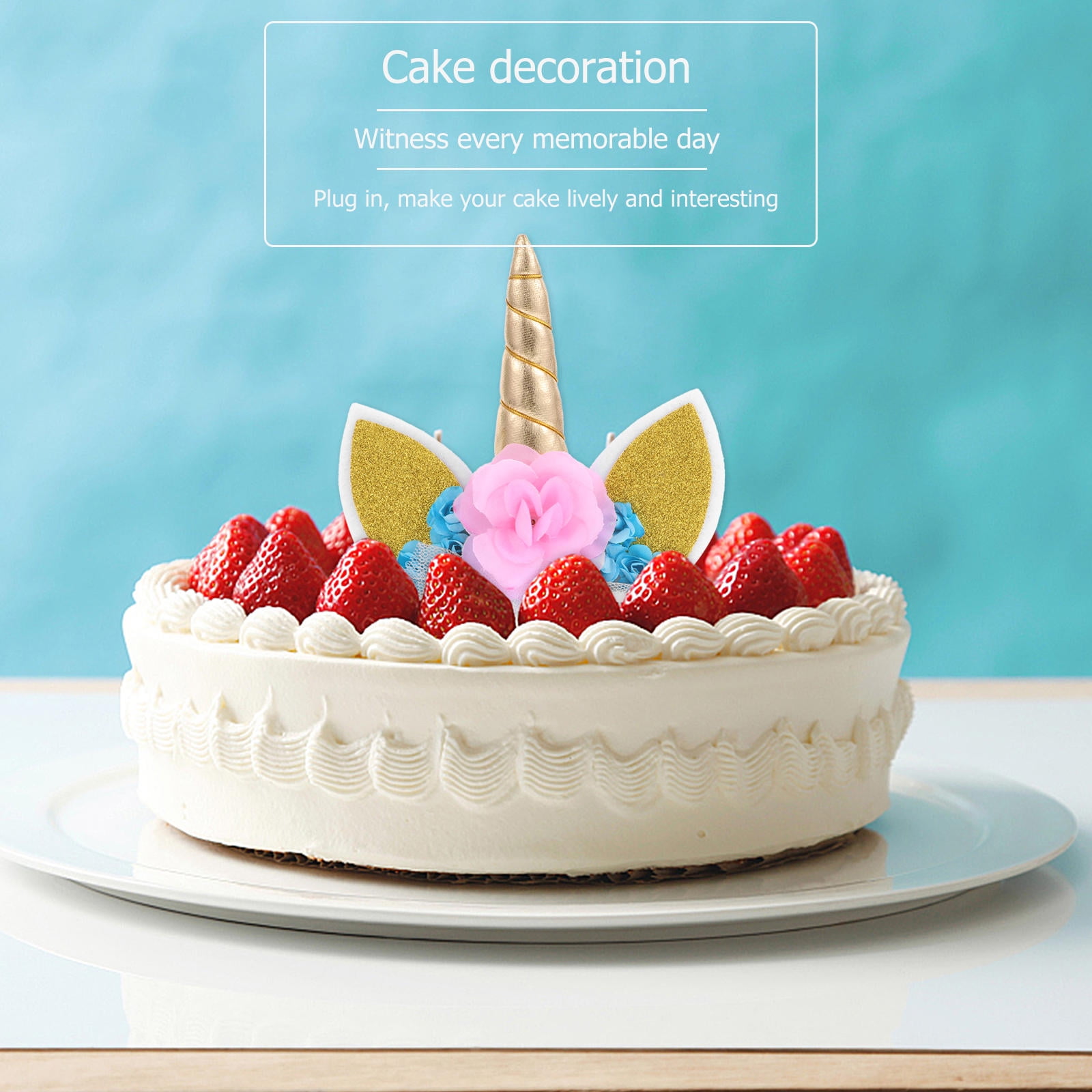 COSMOBETTY Chic Unicorn Cake Pick Vibrant Cake Adornment For Birthdays ...