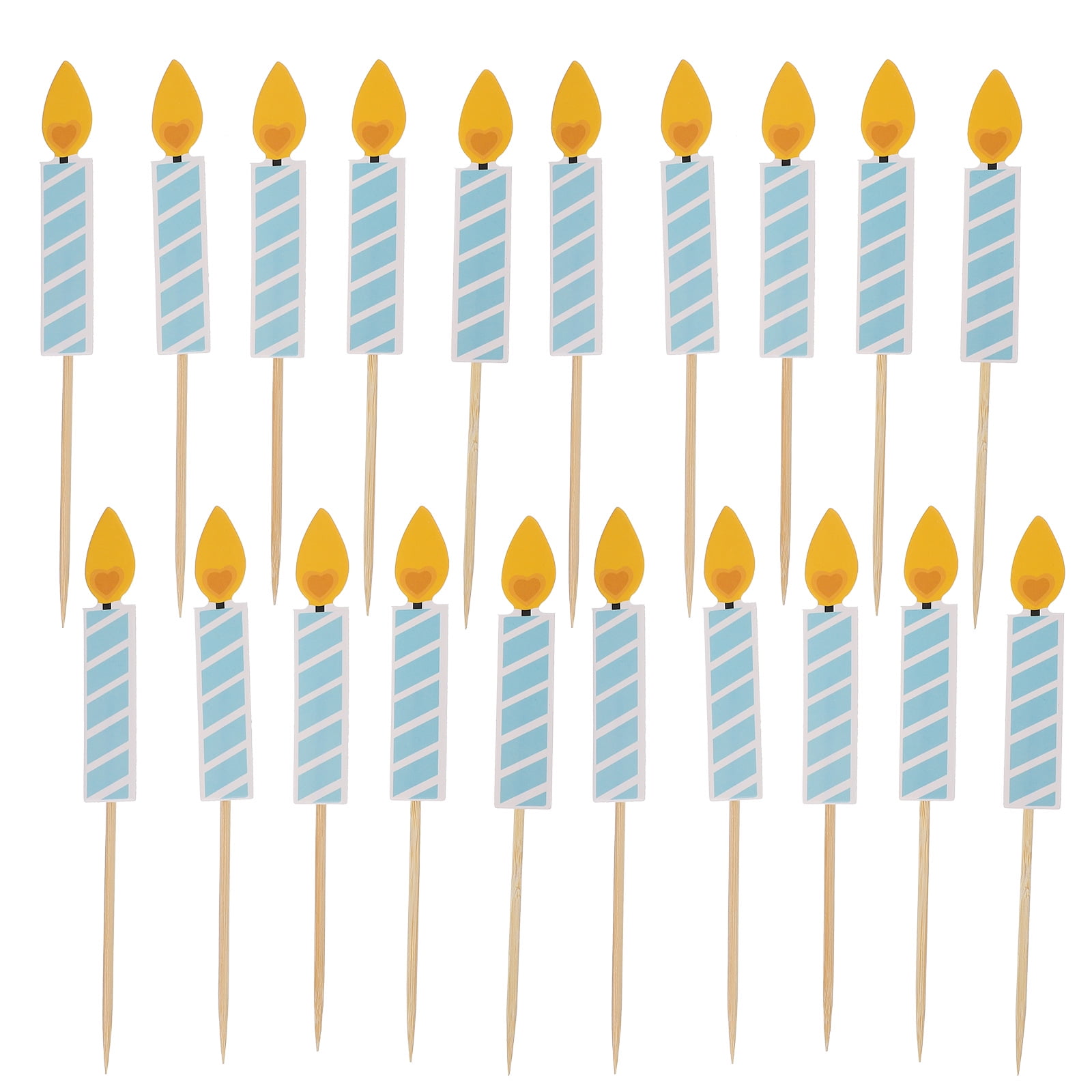 COSMOBETTY Cupcake Toppers with Candle Design for Birthday Decoration ...
