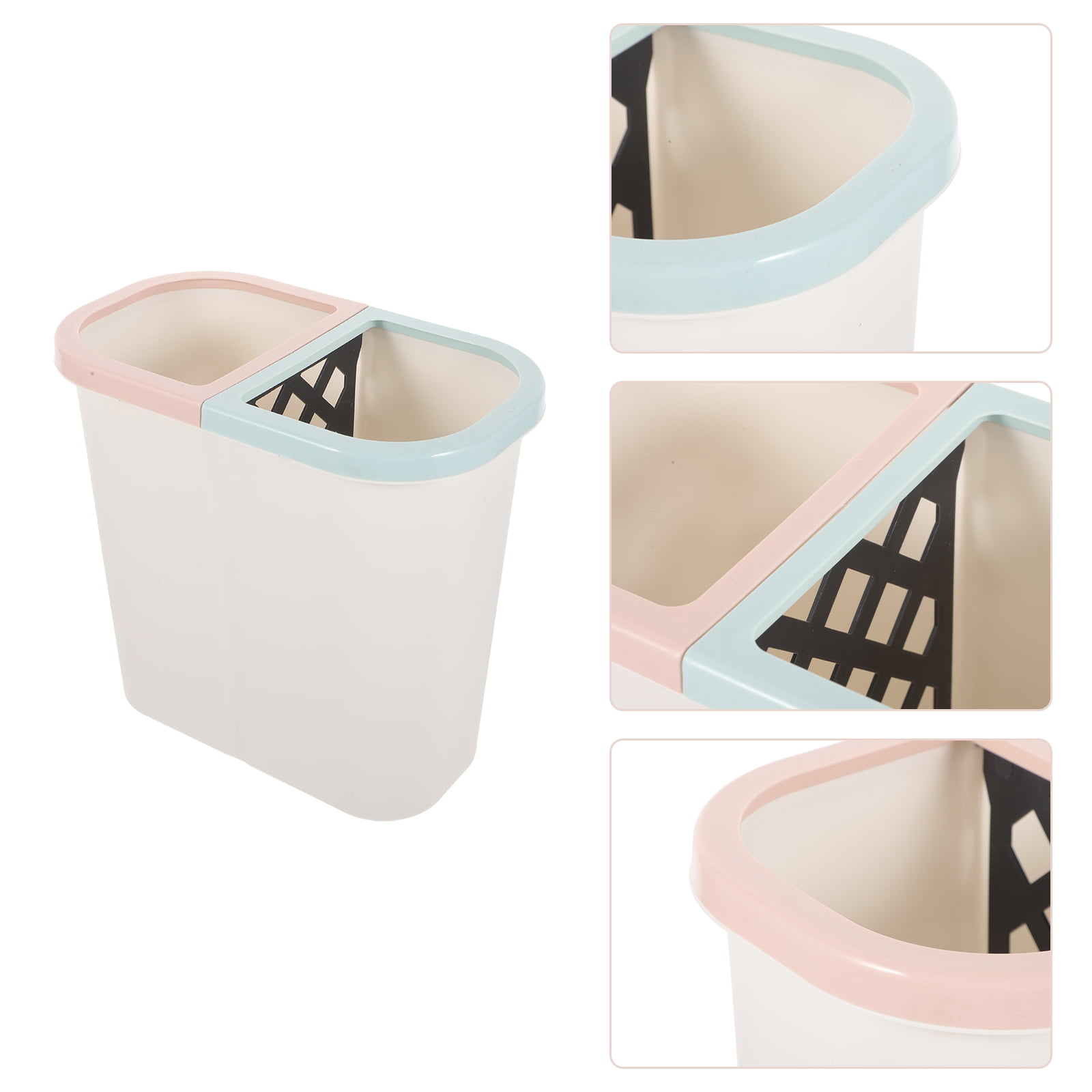 COSMOBETTY Dual Compartment Trash Can 1Pcs Rectangular Plastic Garbage ...