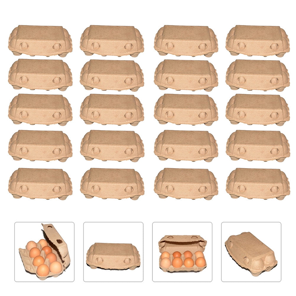 COSMOBETTY Egg Tray Packaging Box 20pcs Set Of Pulp Paper Egg Cartons Jumbo Holder Storage ...