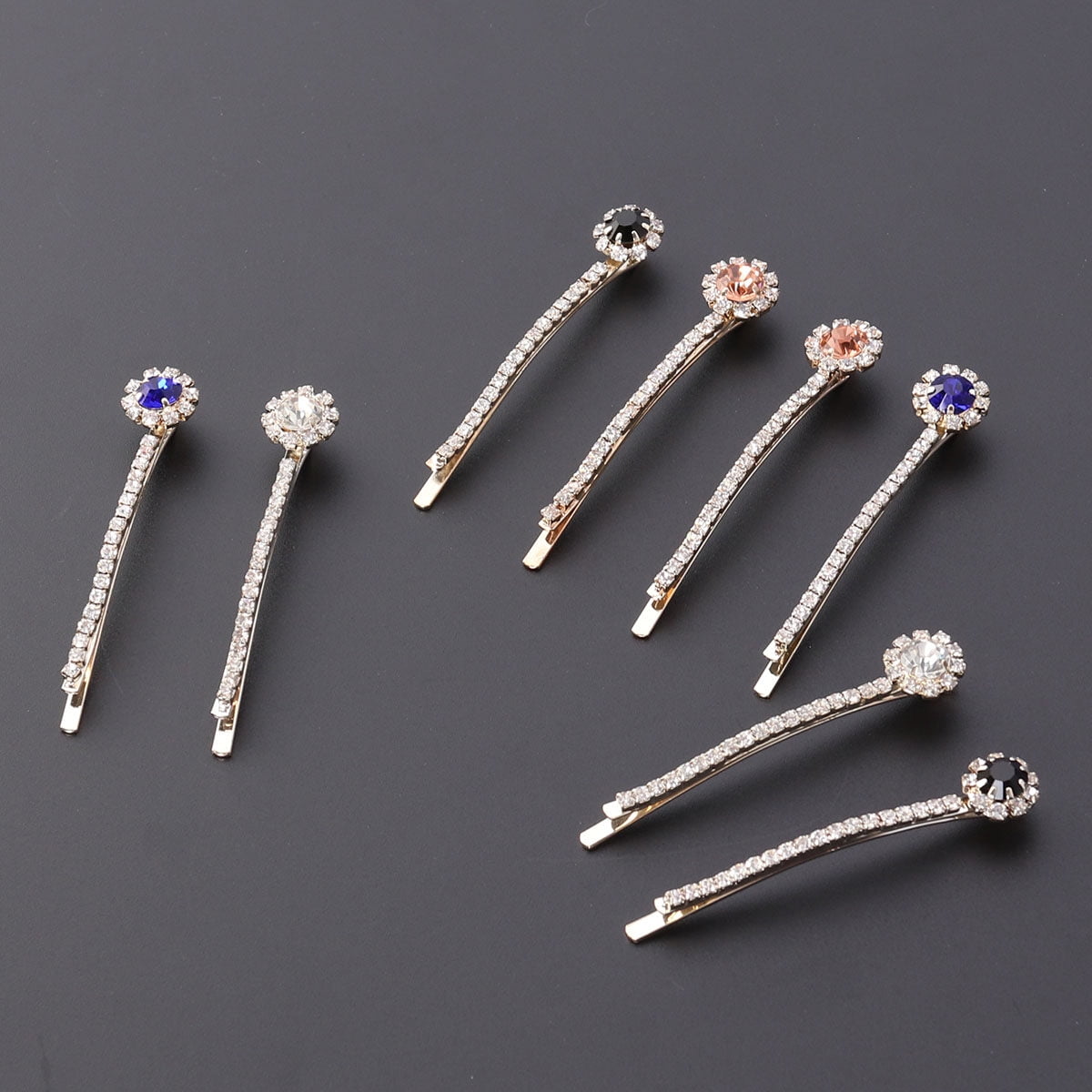 COSMOBETTY Elegant Hair Clips Barrettes 8Pcs Metal Crystal Assorted ...