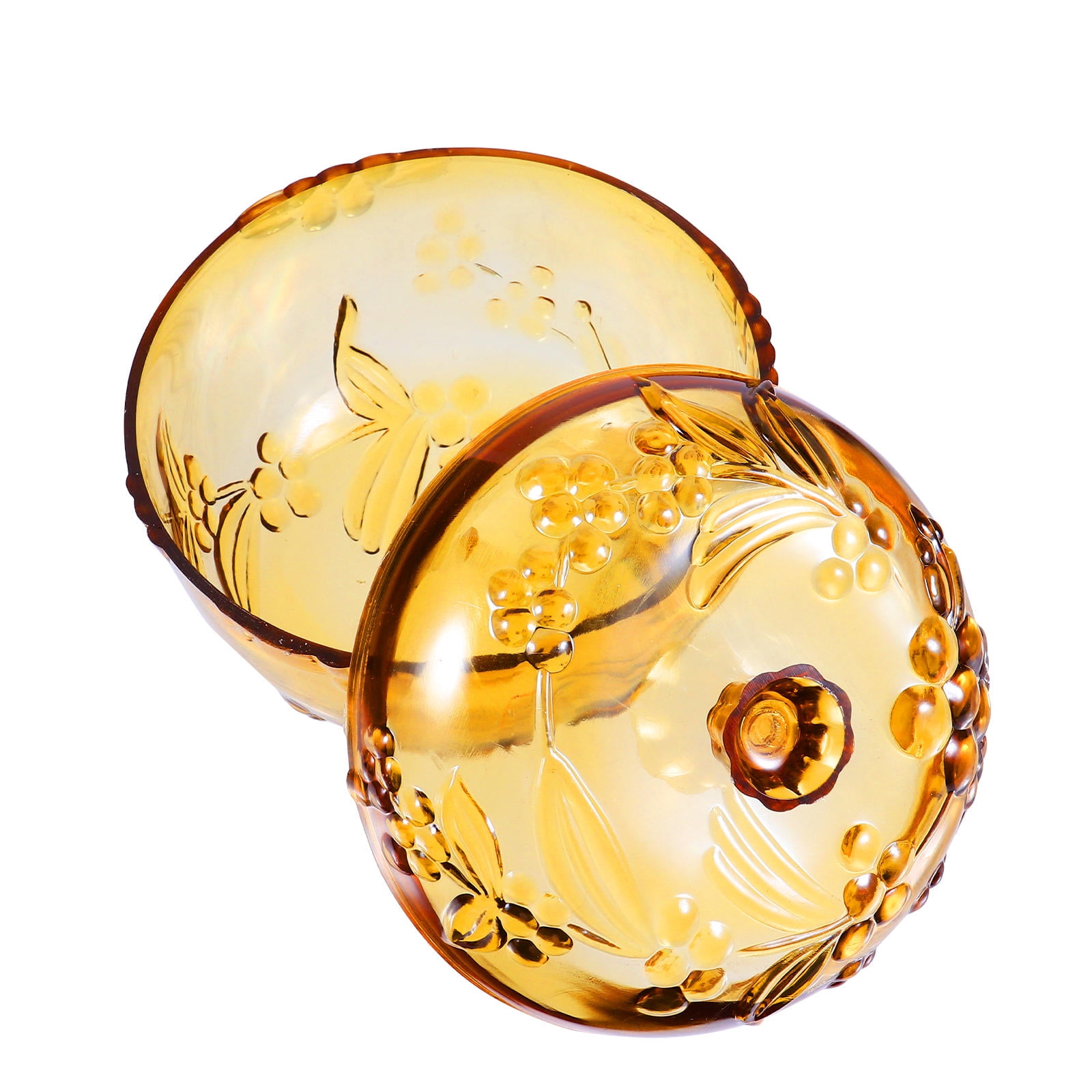 COSMOBETTY Golden Plastic Storage Bowl for Snacks and Fruits with Lid ...
