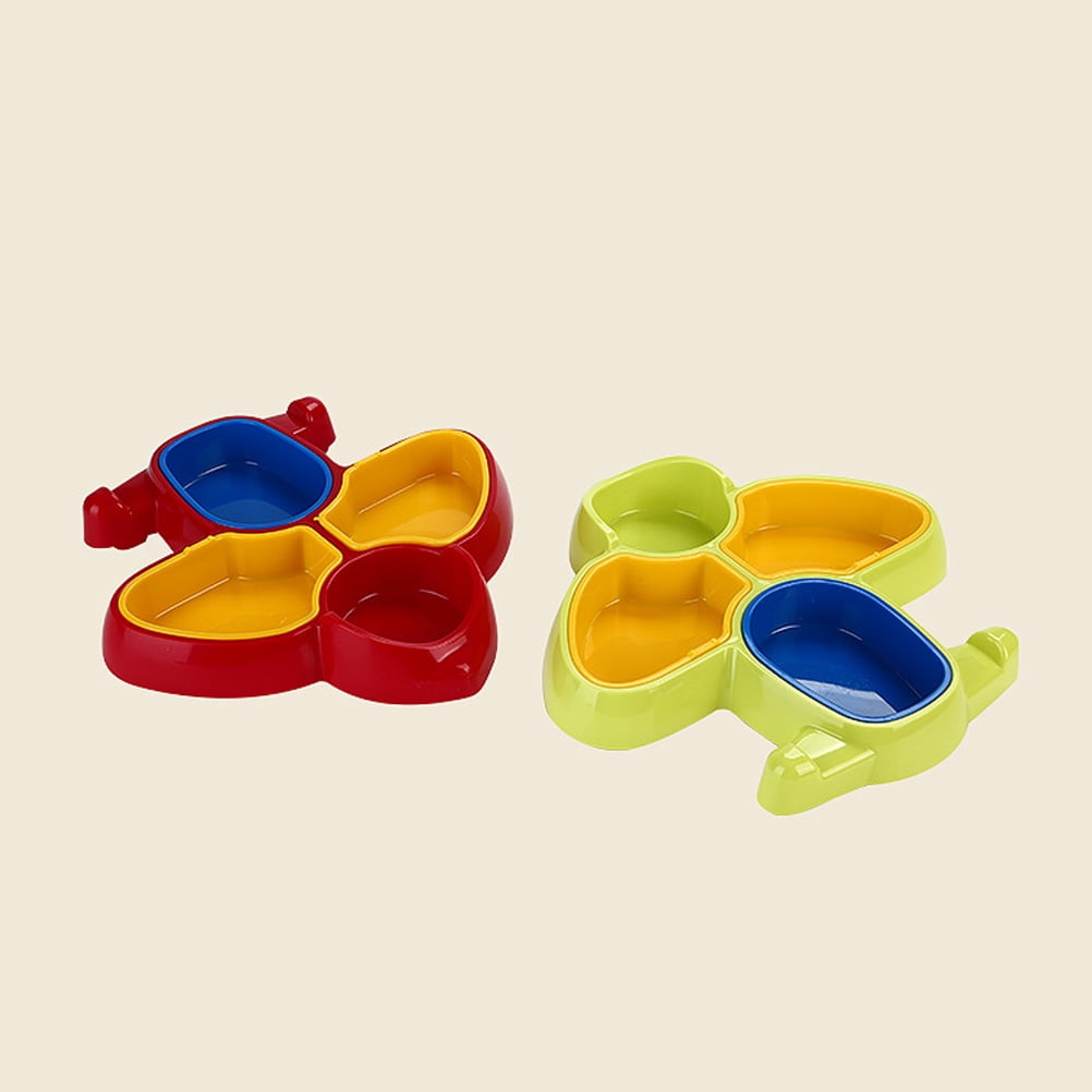 COSMOBETTY Green ABS Plastic Kids Plate with for Fun Eating and Easy ...