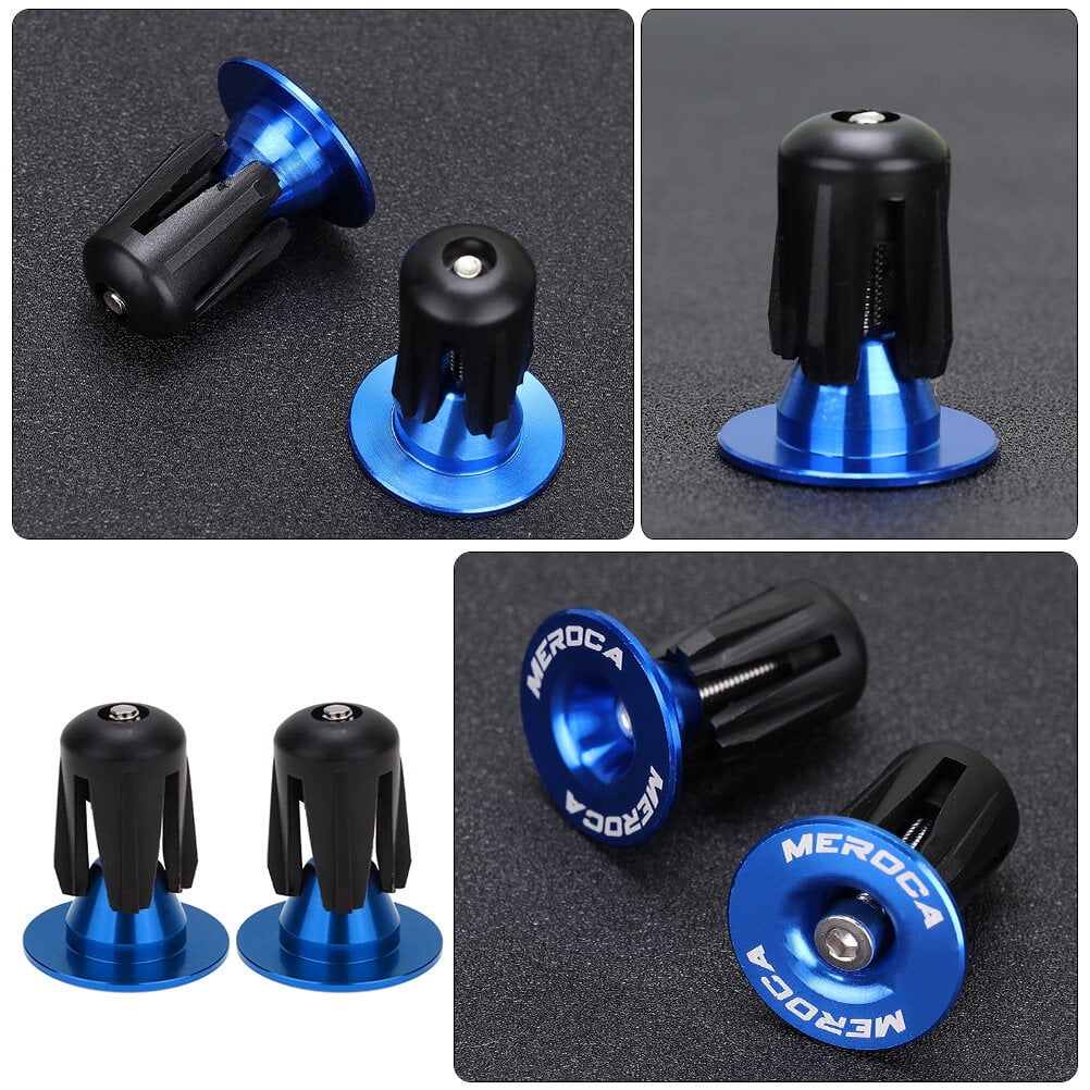 COSMOBETTY Handlebar Plugs 1 Pair Aluminum Alloy Blue for Road Bikes ...