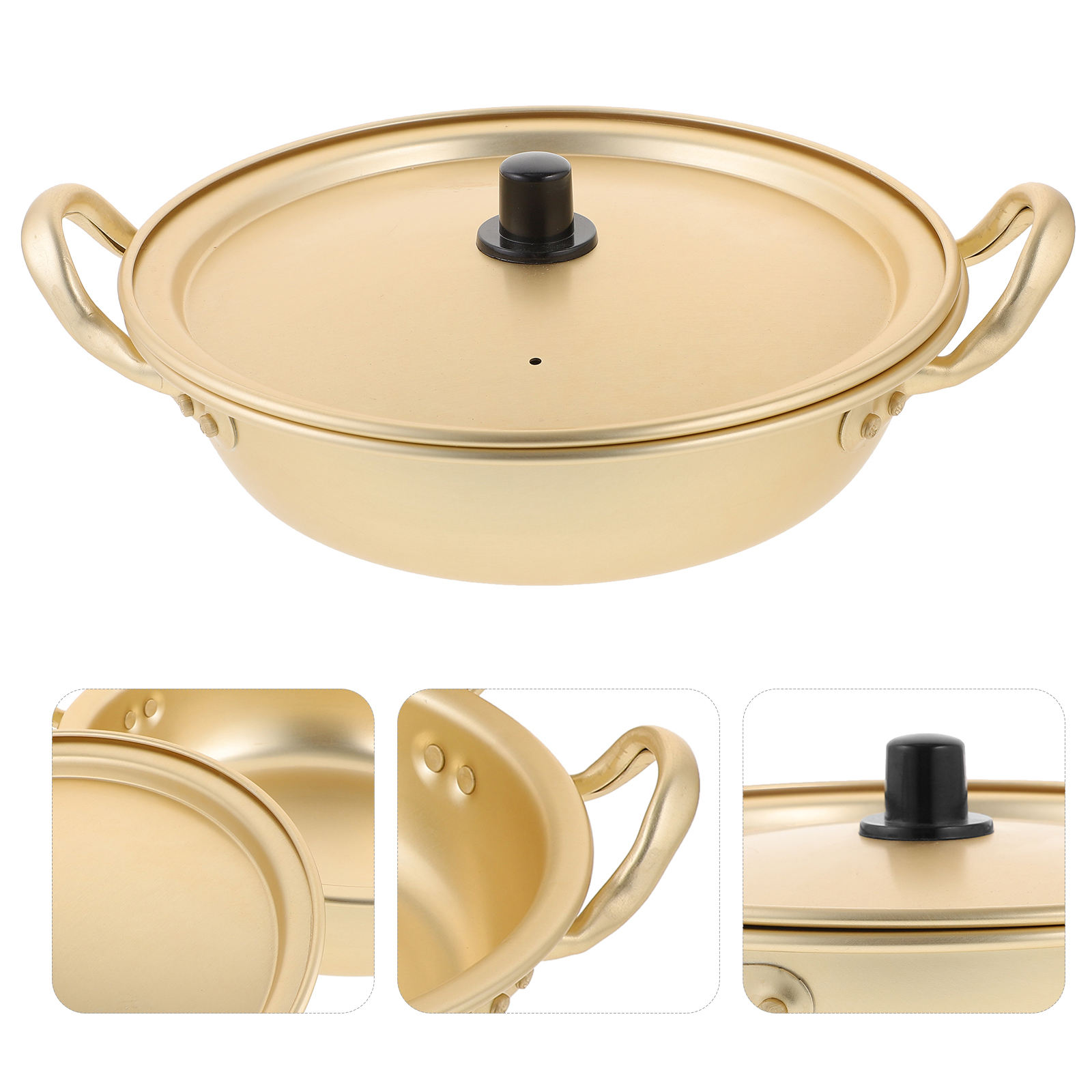 COSMOBETTY Korean Cooking Pot With Lid Golden Noodle Pot For Camping ...