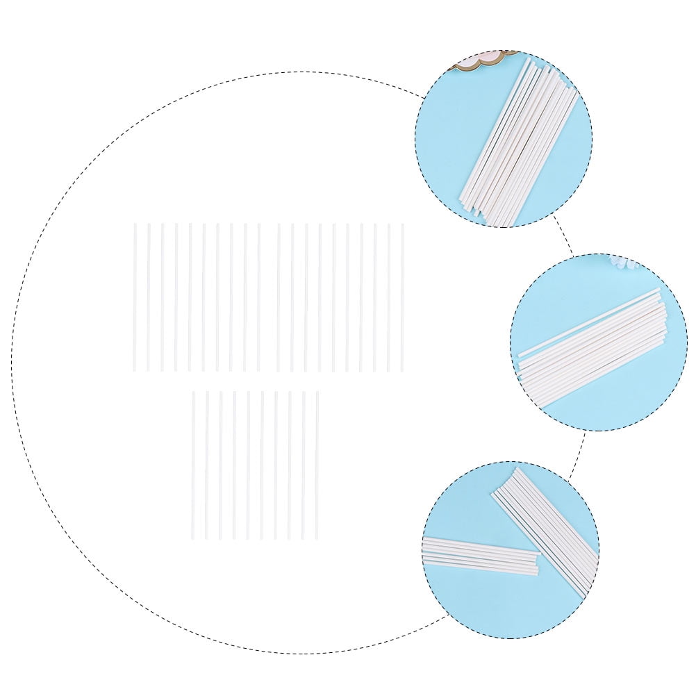 COSMOBETTY Lollipop Making 300Pack Lollipop Paper Stick White Round For ...