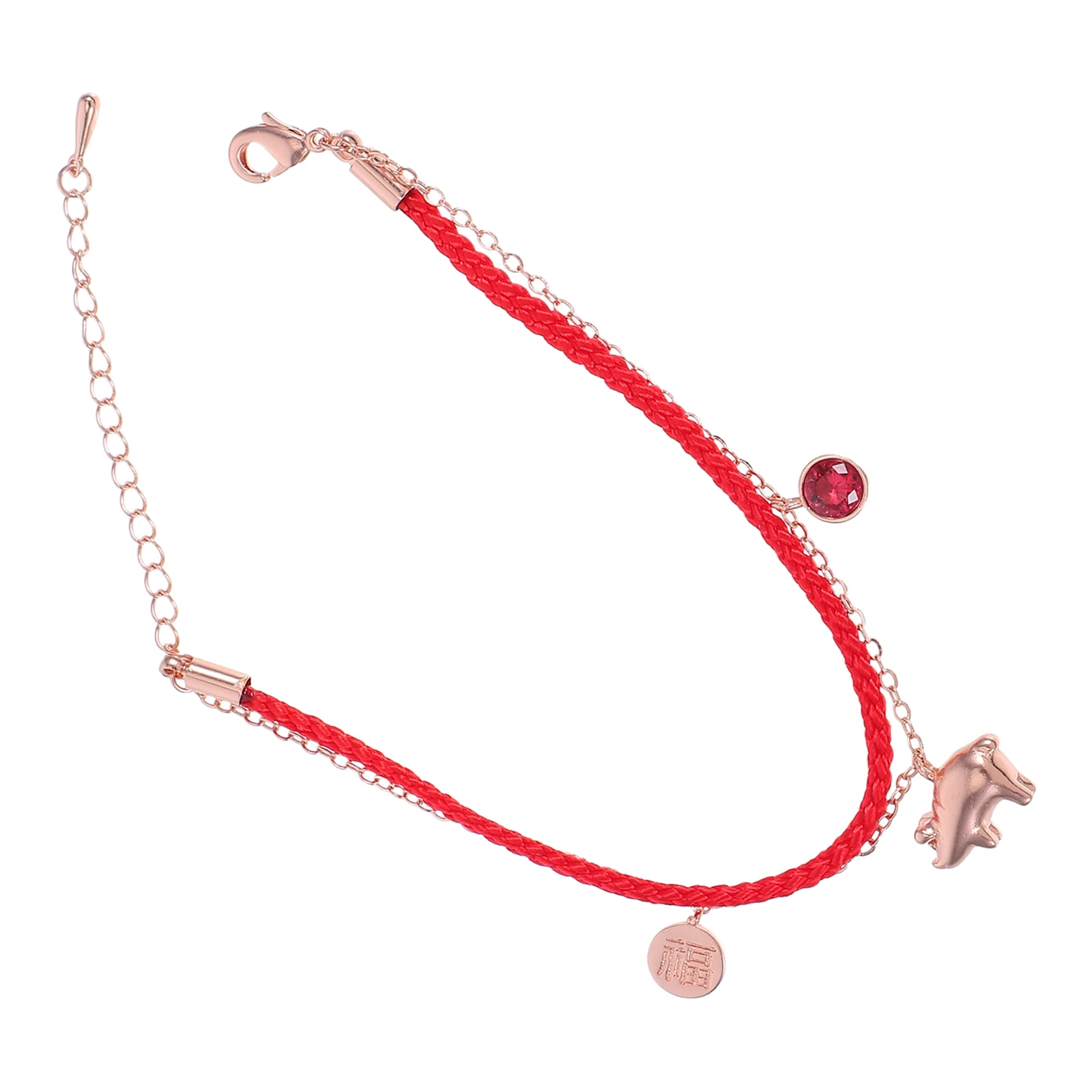 COSMOBETTY Lunar New Year Bracelet Red Thread String Braided Chinese Traditional Handicrafts ...