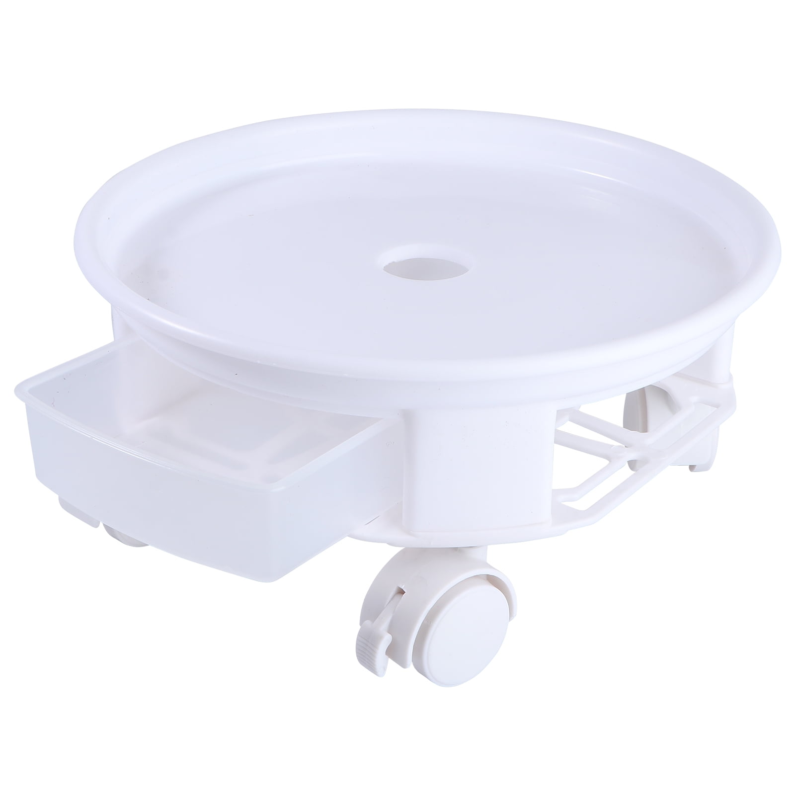COSMOBETTY Movable Flower Pot Tray 1Pack White Plastic 24x24cm For ...