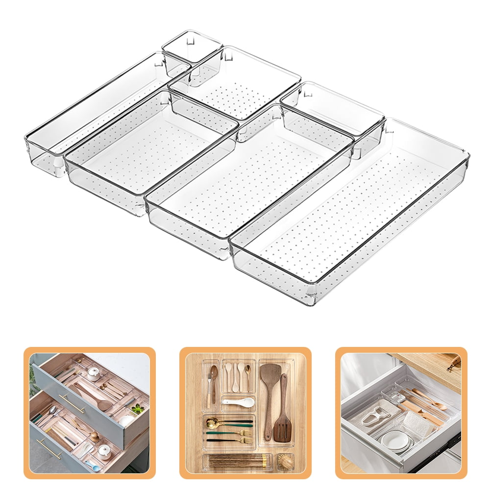 COSMOBETTY Organizer Containers Drawer Organizer Set Clear Trays For ...