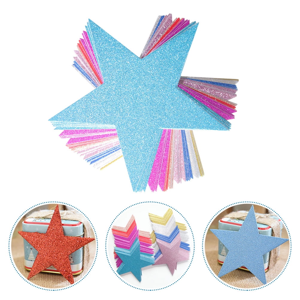 COSMOBETTY Paper Stars Glittering Star Adornment Assorted Color Five ...