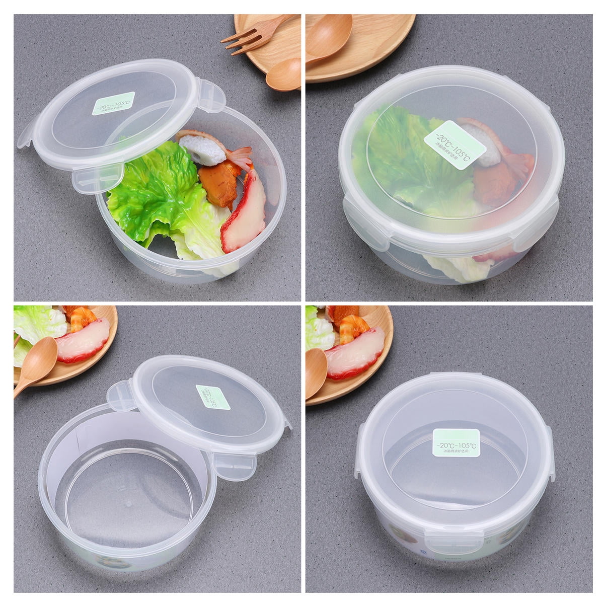 COSMOBETTY Clear Containers Food Storage Container Plastic Transparent ...