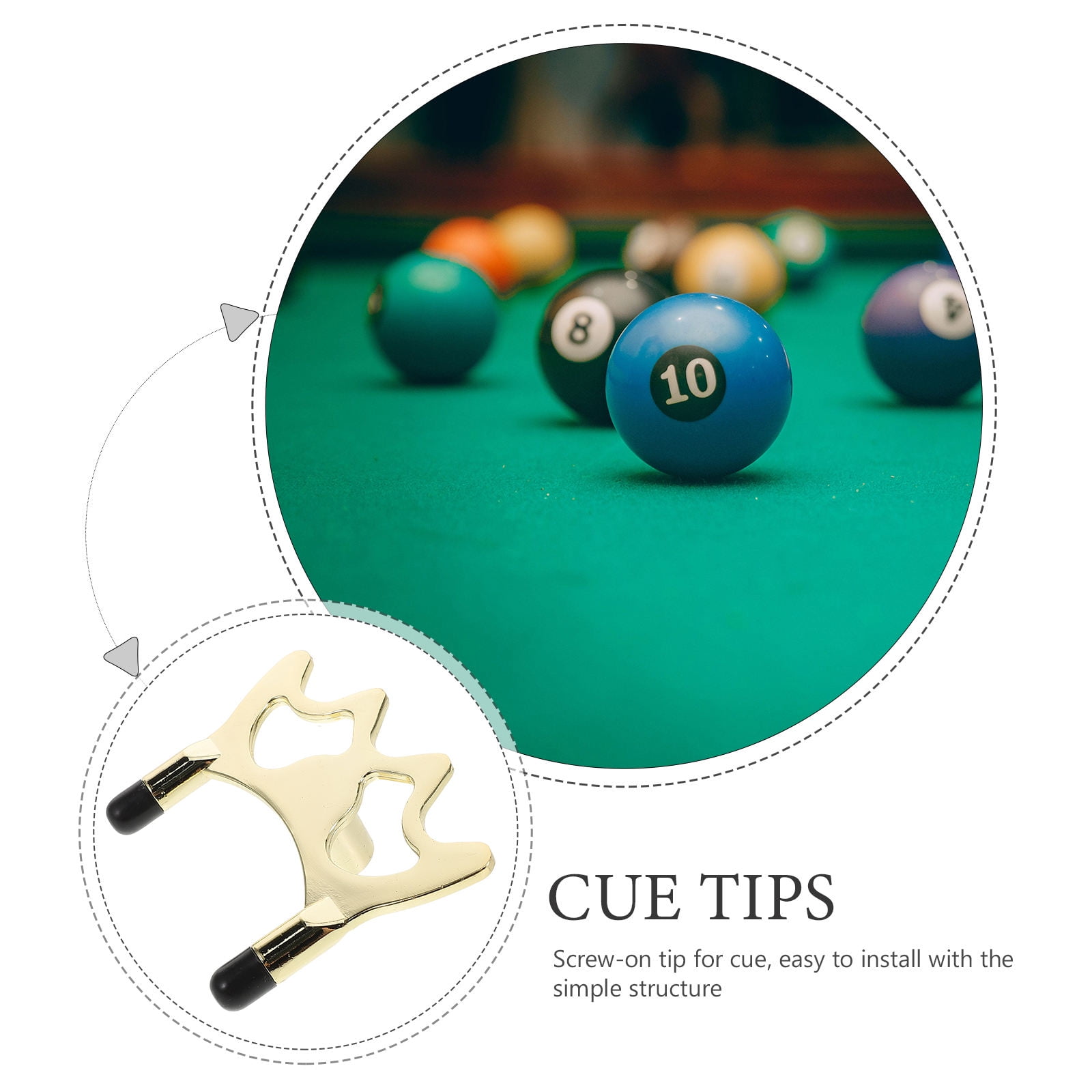 COSMOBETTY Pool Cue Bridge Stick Golden Copper Standards 1Pack ...